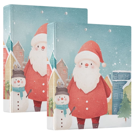 Christmas Town Santa Snowman Tree Round Ring Binder 3 Rings 1.5 ...