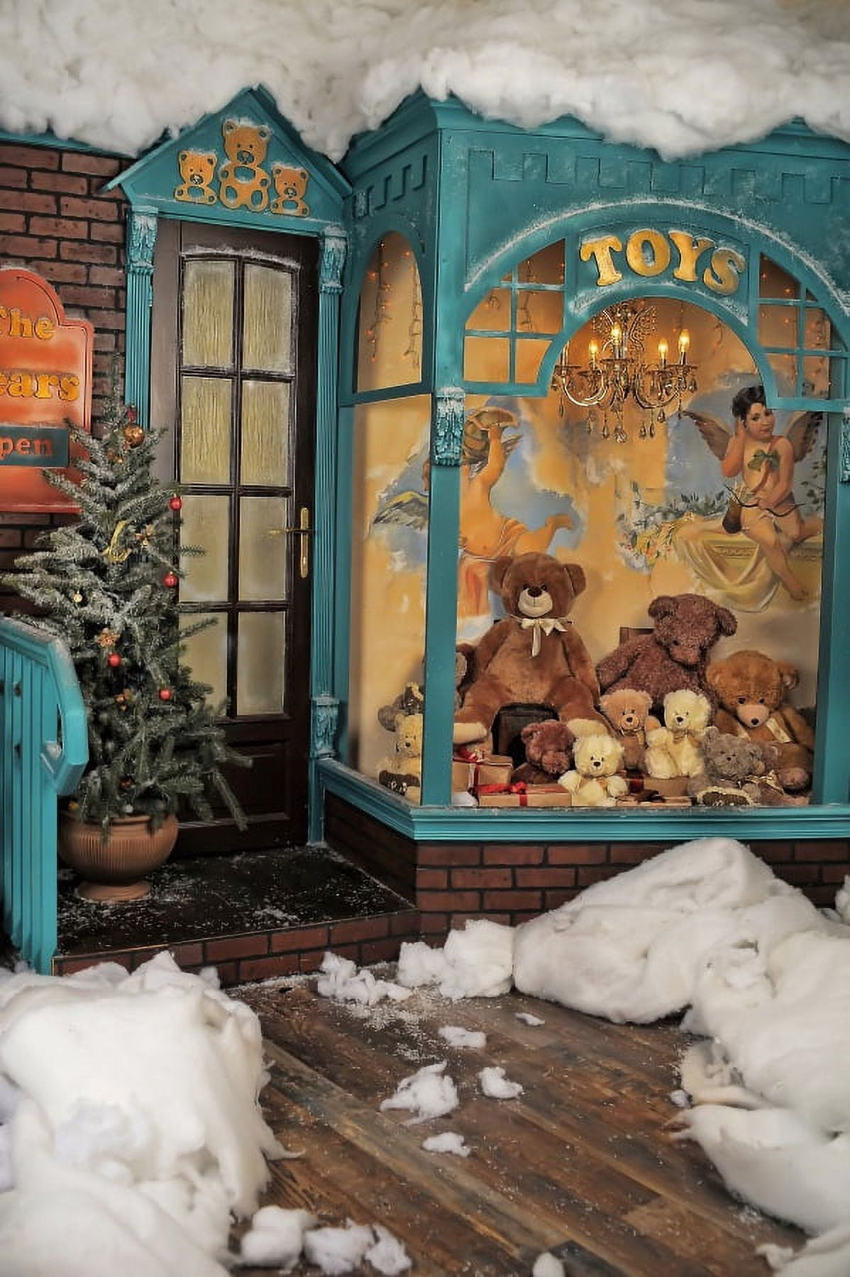 Christmas Toy Shop Backdrop Photography Backdrop Vintage House Snow ...