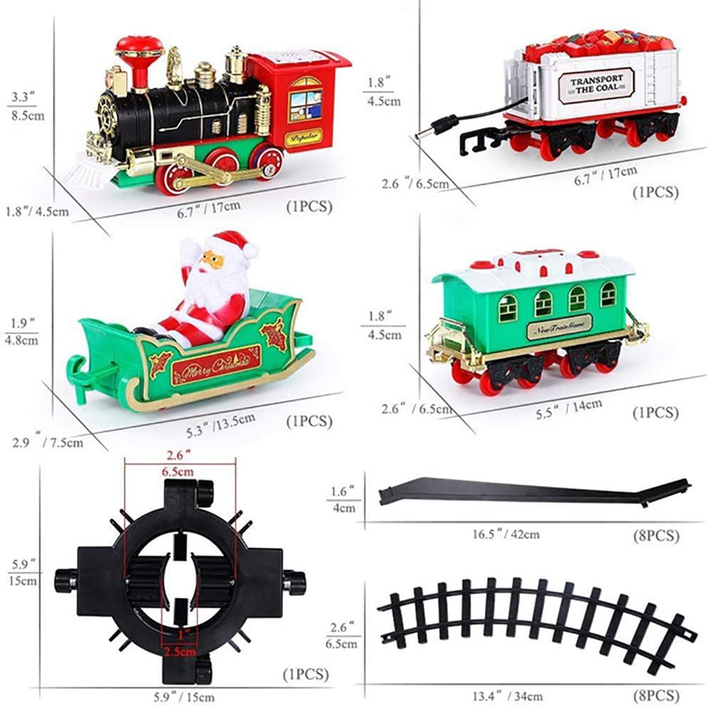 Christmas Toy Train Set With Light Sound Electric Train Toy Santa's ...