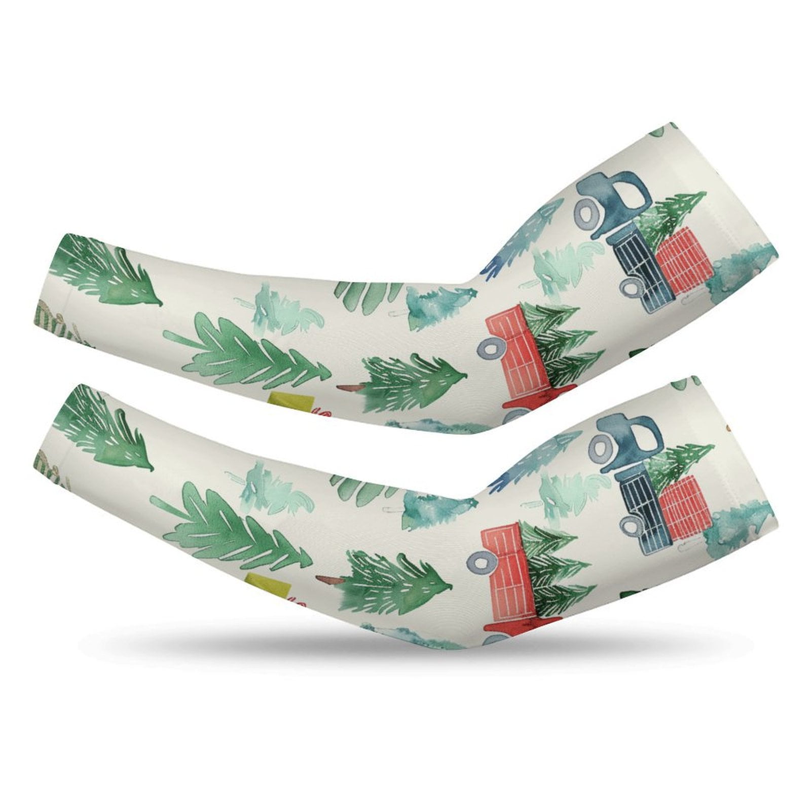 Christmas Train Cedar Tree Cooling Arm Sleeves Cover Summer Sun ...