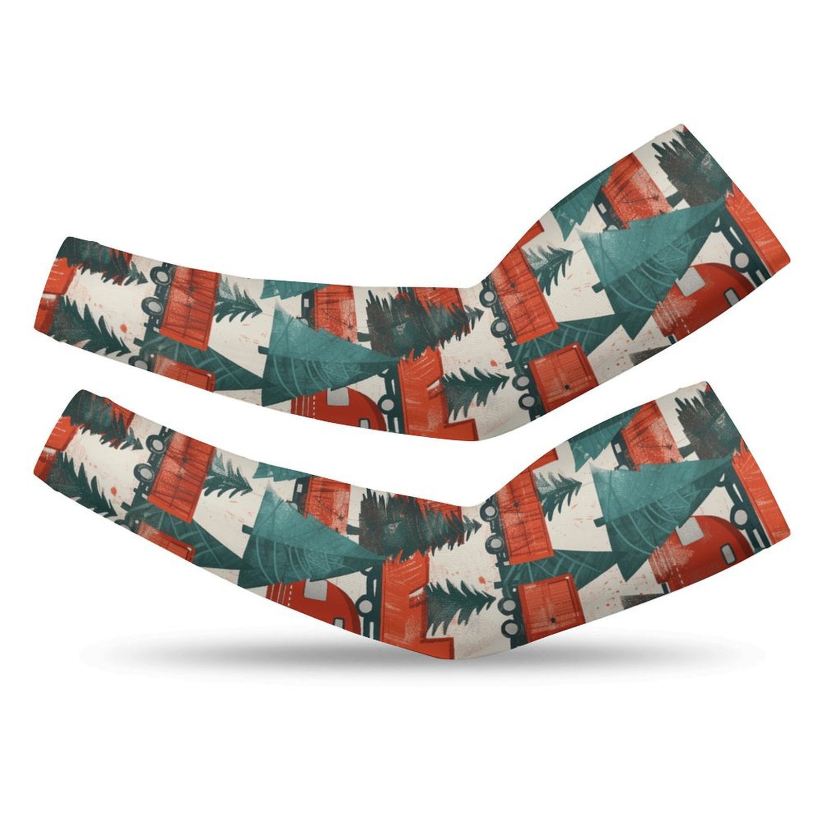 Christmas Train Cedar Tree Cooling Arm Sleeves For Men & Women ...