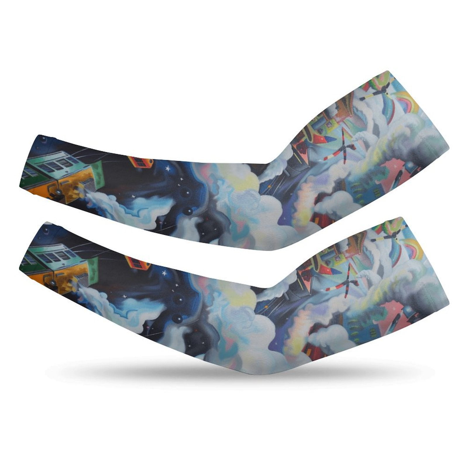 Christmas Train Cedar Tree Cooling Arm Sleeves For Men & Women ...