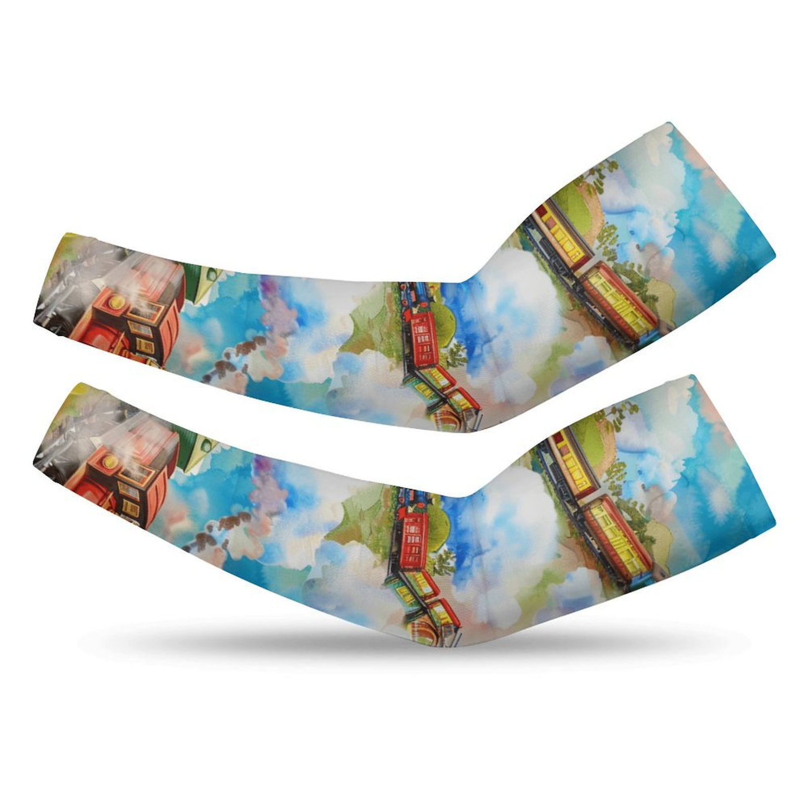 Christmas Train Cedar Tree Cooling Arm Sleeves For Men & Women ...