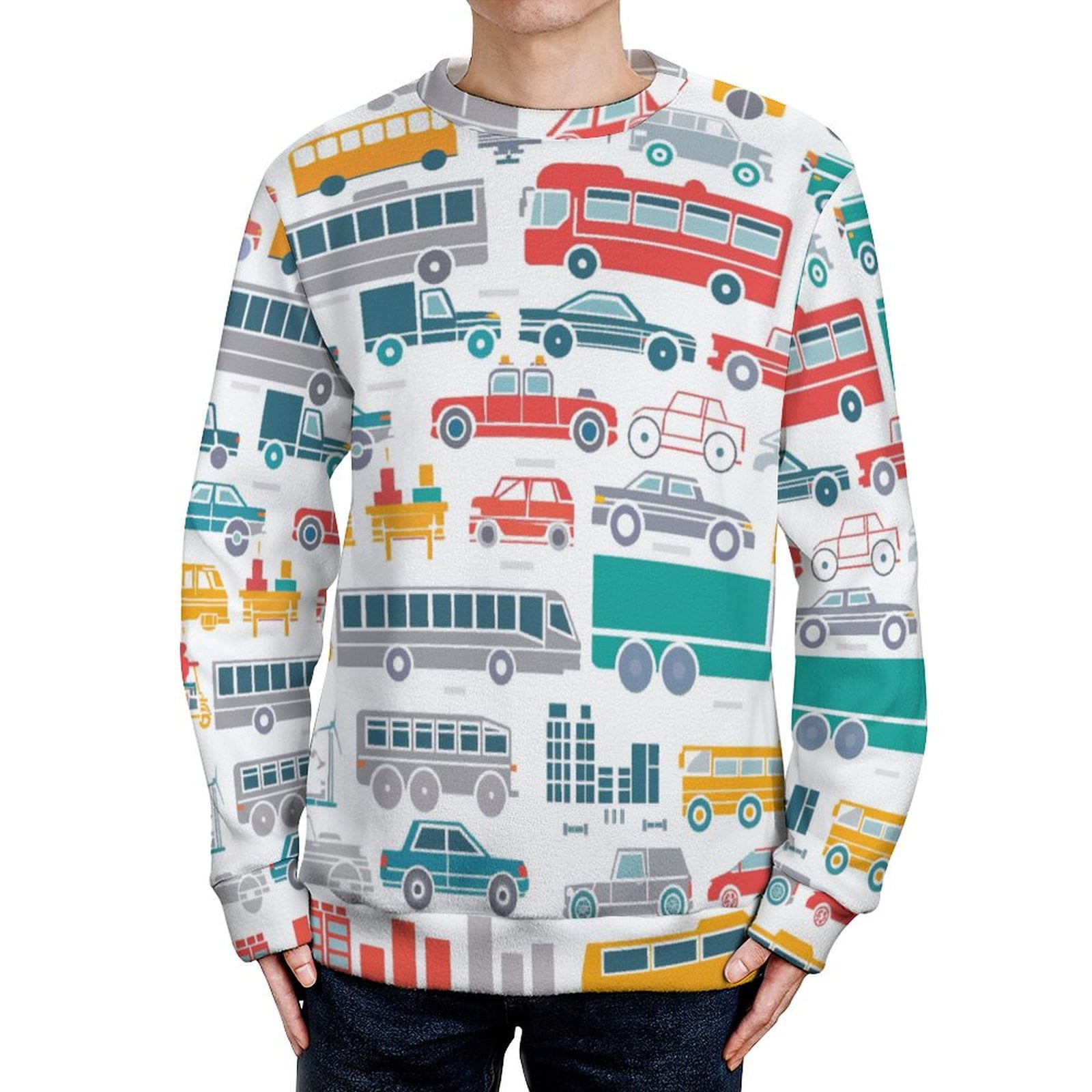 Christmas Train Cedar Tree Fall Fashion 2024 Long Sleeve Crew Neck ...