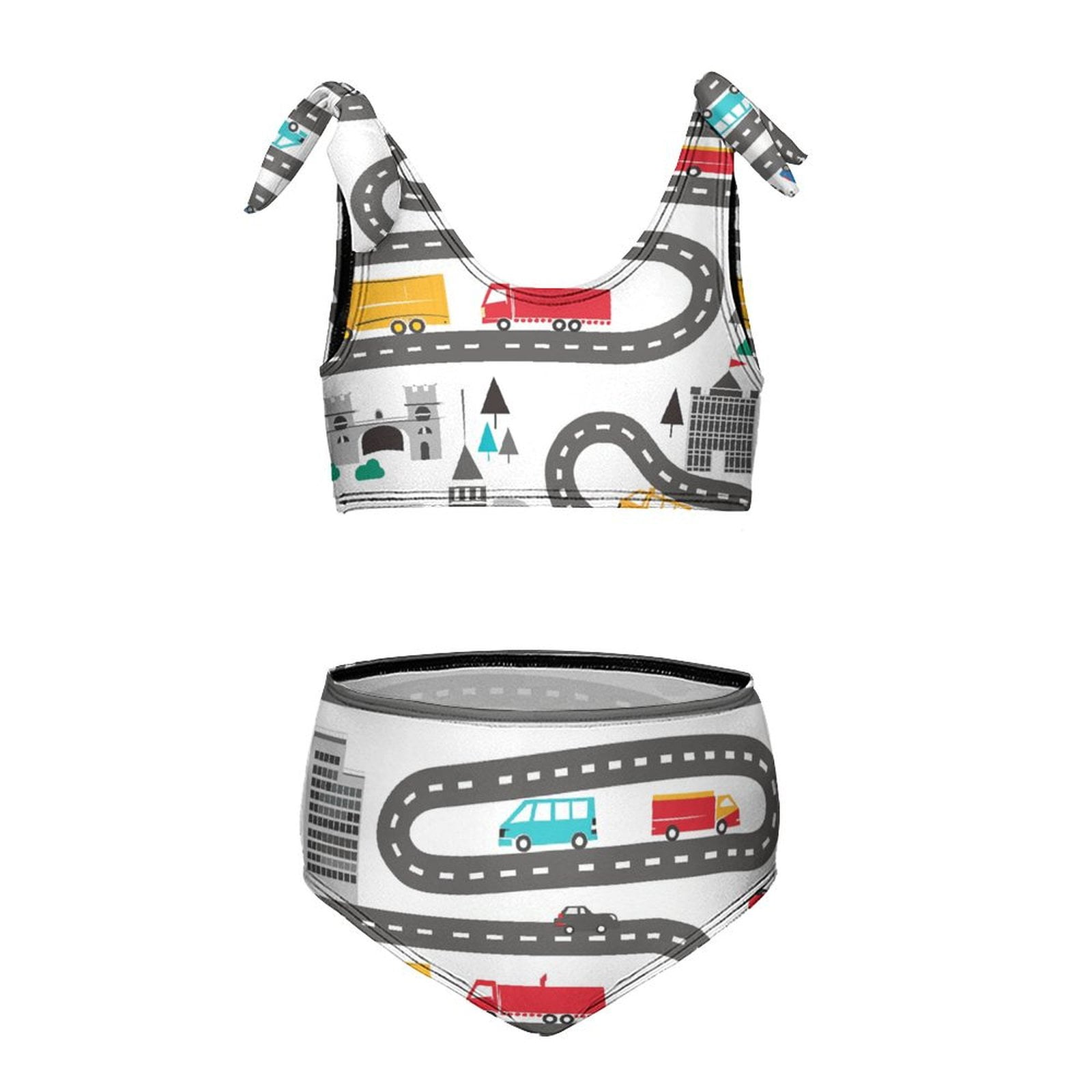 Christmas Train Cedar Tree Girls' 2-Piece Tankini Swimsuit - Walmart.com