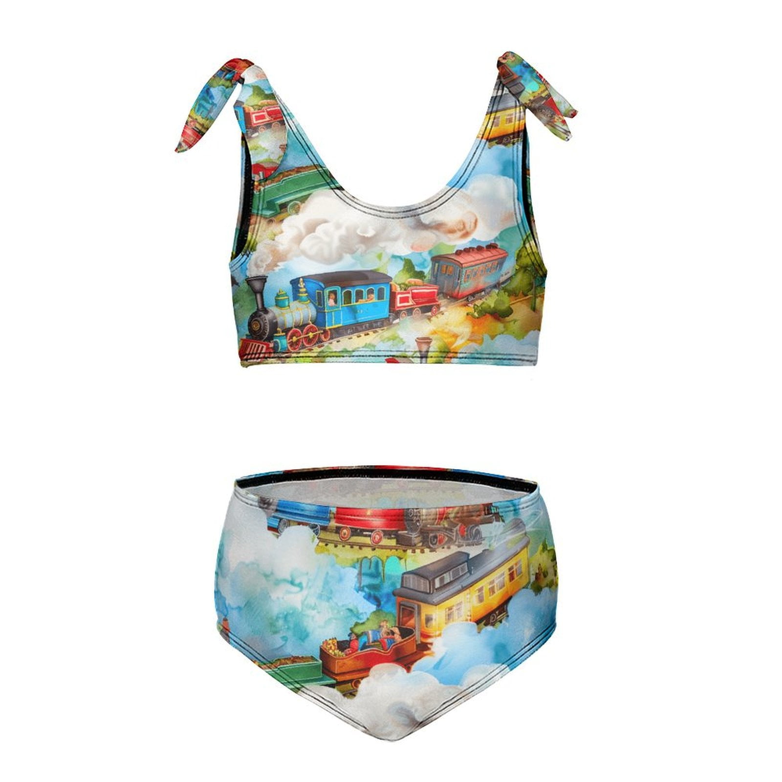 Christmas Train Cedar Tree Girls' 2-Piece Tankini Swimsuit - Walmart.com
