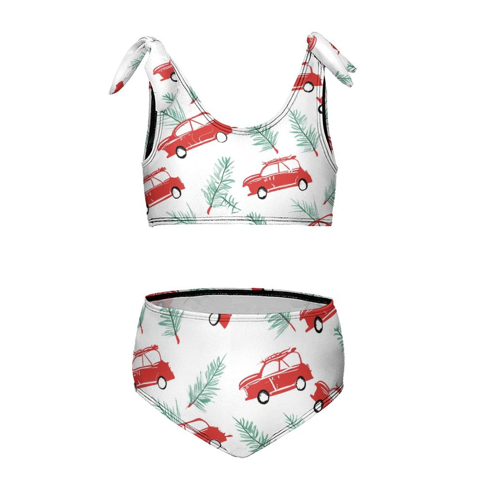 Christmas Train Cedar Tree Girls' 2-Piece Tankini Swimsuit - Walmart.com