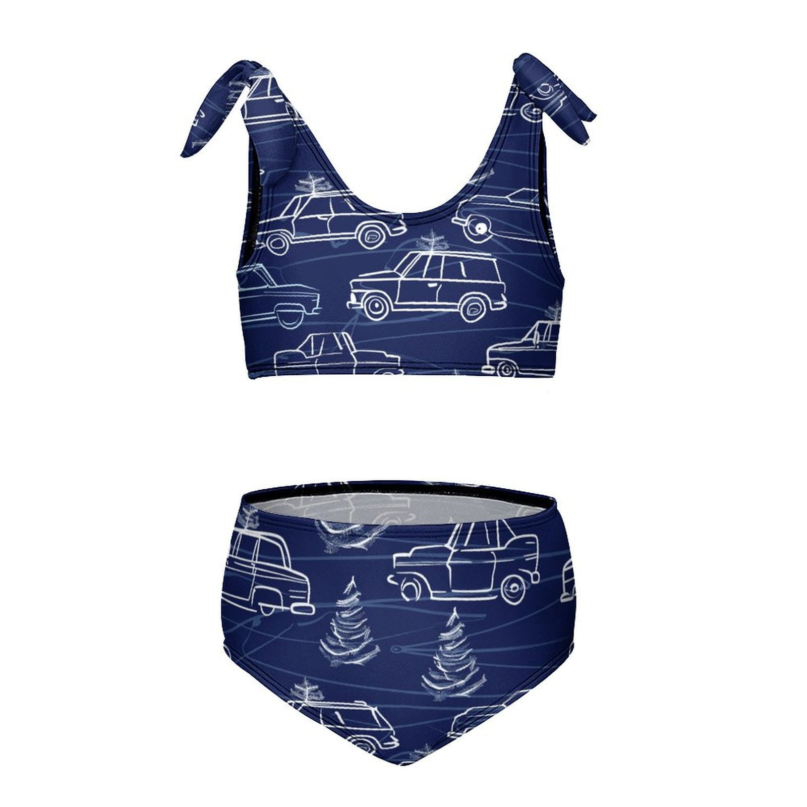 Christmas Train Cedar Tree Girls' 2-Piece Tankini Swimsuit - Walmart.com
