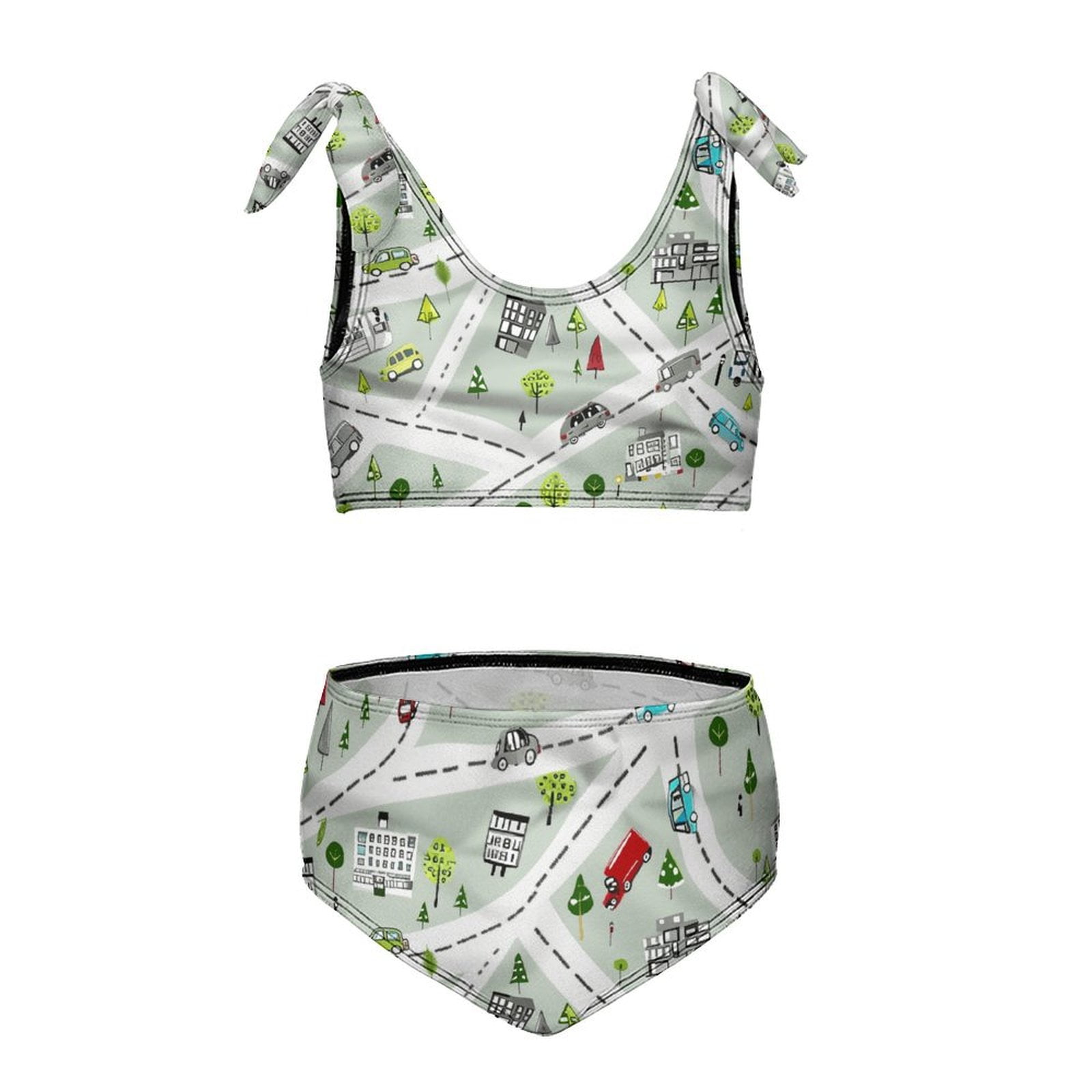 Christmas Train Cedar Tree Girls' 2-Piece Tankini Swimsuit - Walmart.com