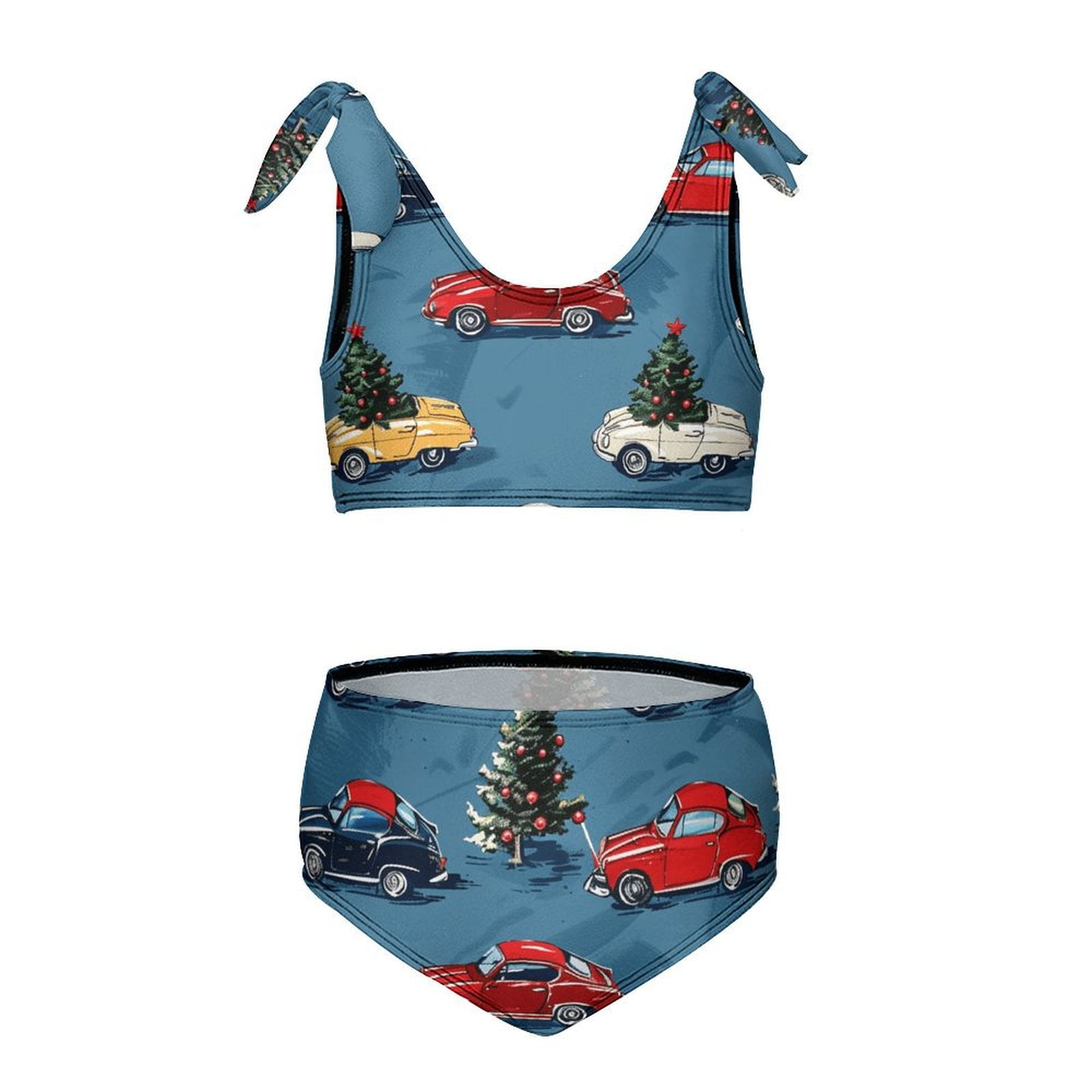 Christmas Train Cedar Tree Girls' 2-Piece Tankini Swimsuit - Walmart.com
