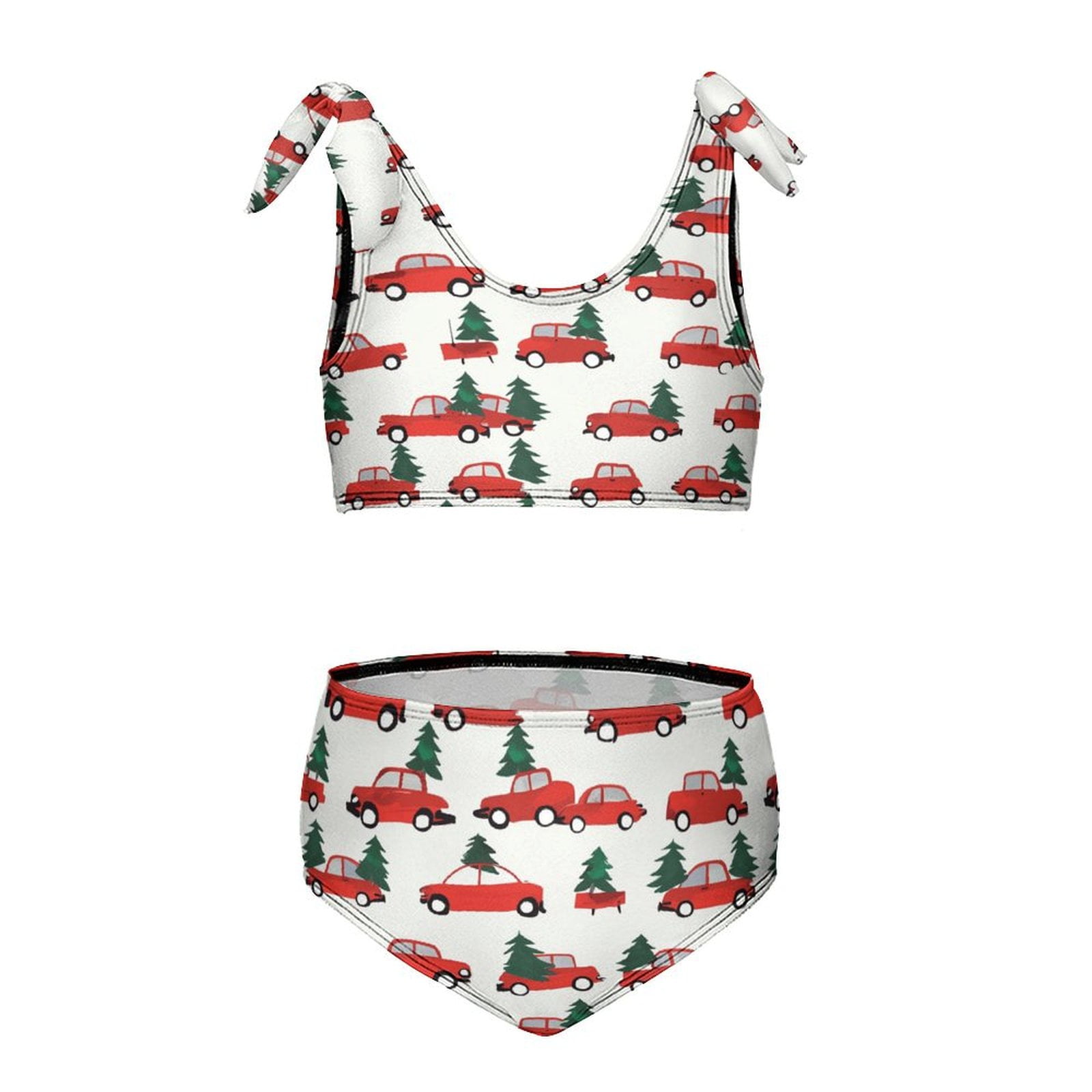 Christmas Train Cedar Tree Girls' 2-Piece Tankini Swimsuit - Walmart.com