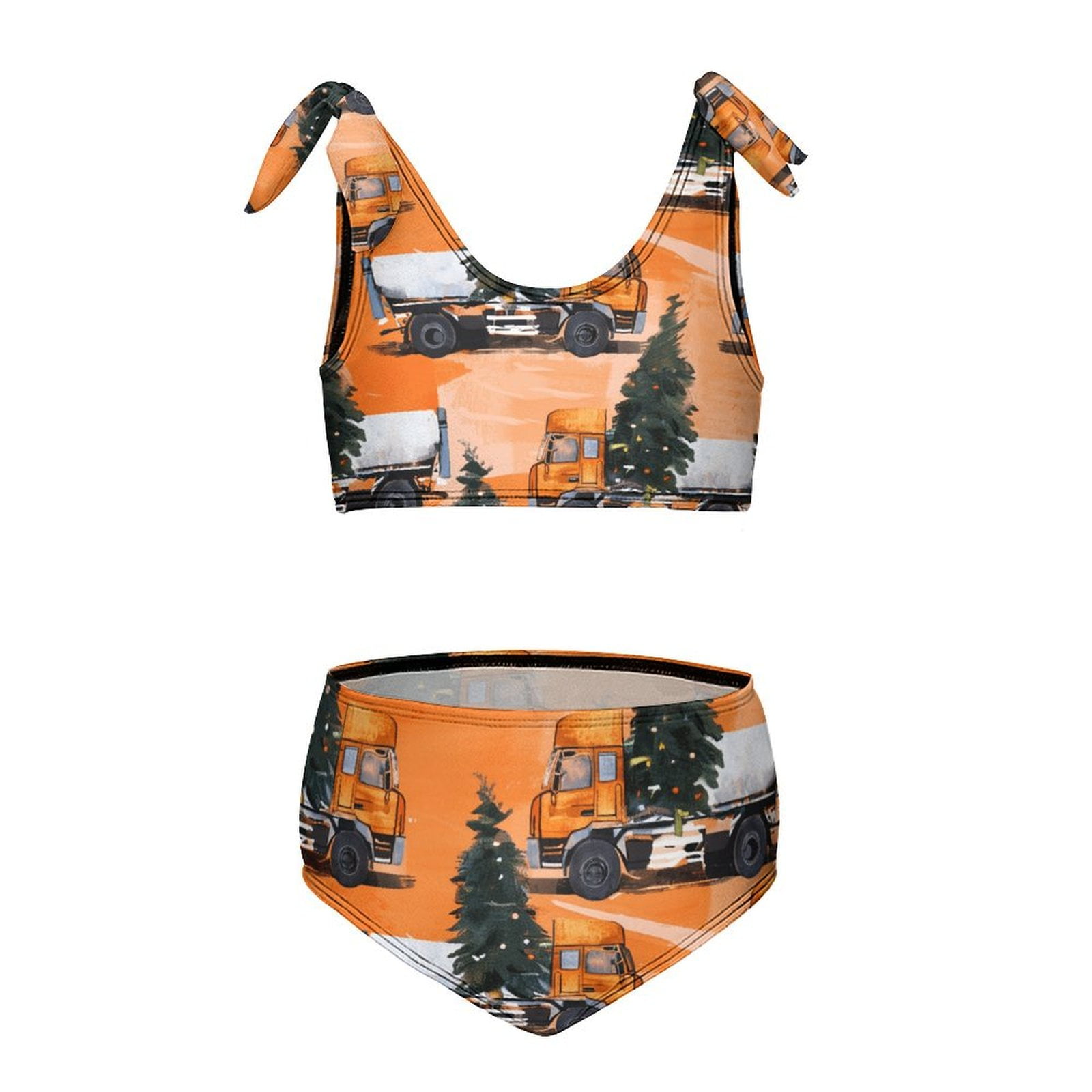Christmas Train Cedar Tree Girls' 2-Piece Tankini Swimsuit - Walmart.com