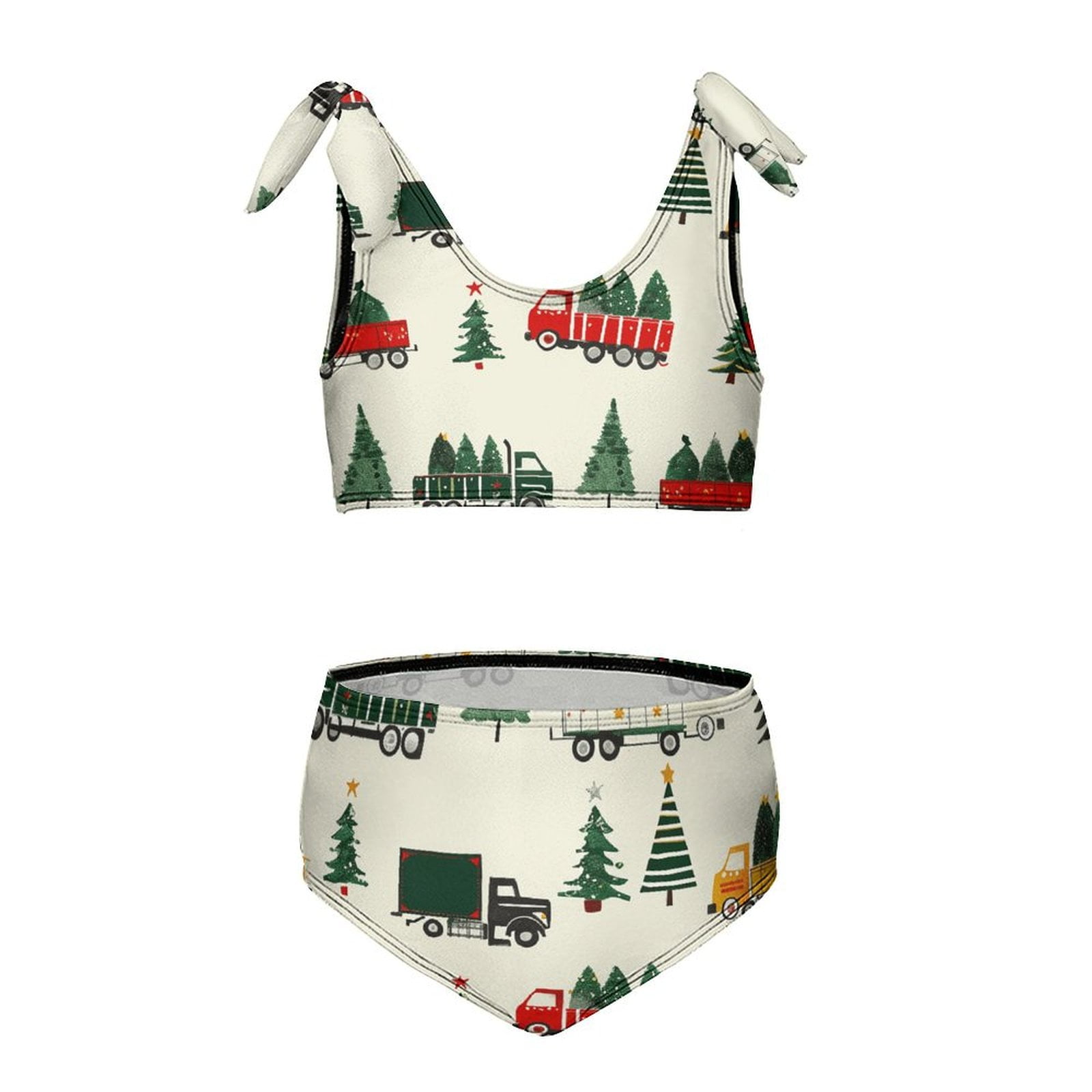 Christmas Train Cedar Tree Girls' 2-Piece Tankini Swimsuit - Walmart.com