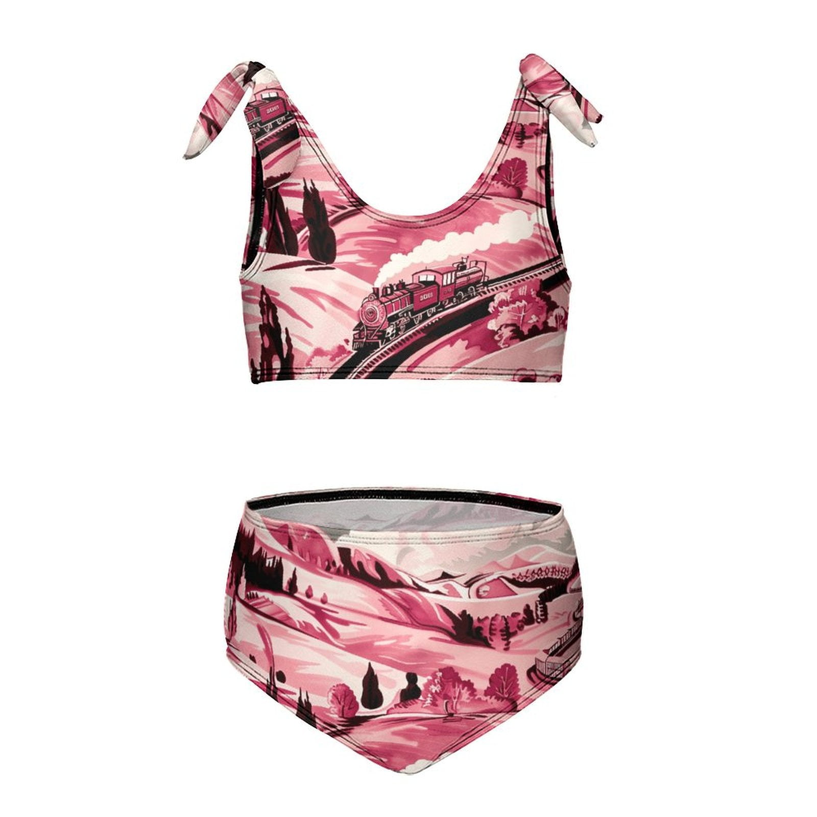 Christmas Train Cedar Tree Girls' 2-Piece Tankini Swimsuit - Walmart.com