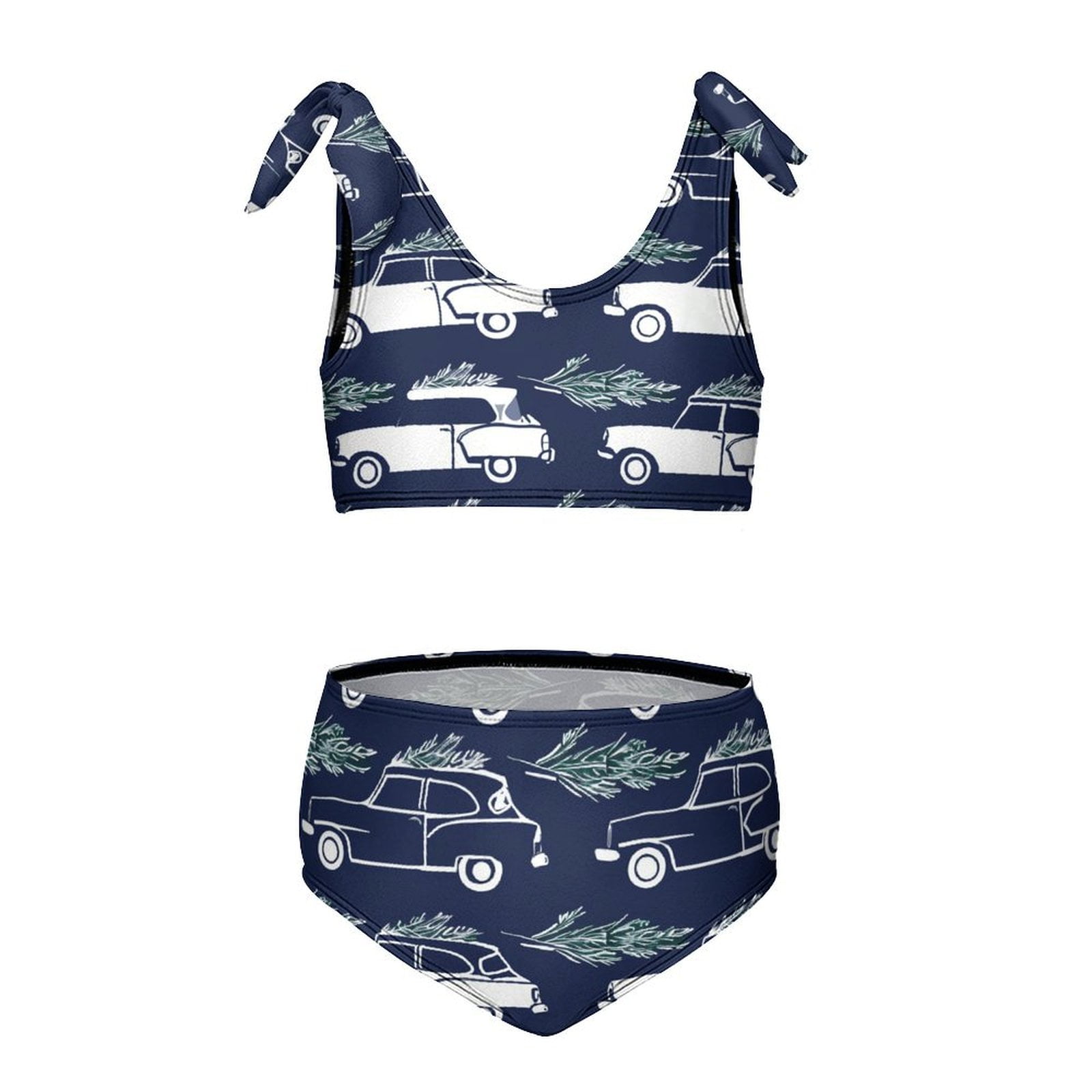 Christmas Train Cedar Tree Girls' 2-Piece Tankini Swimsuit - Walmart.com