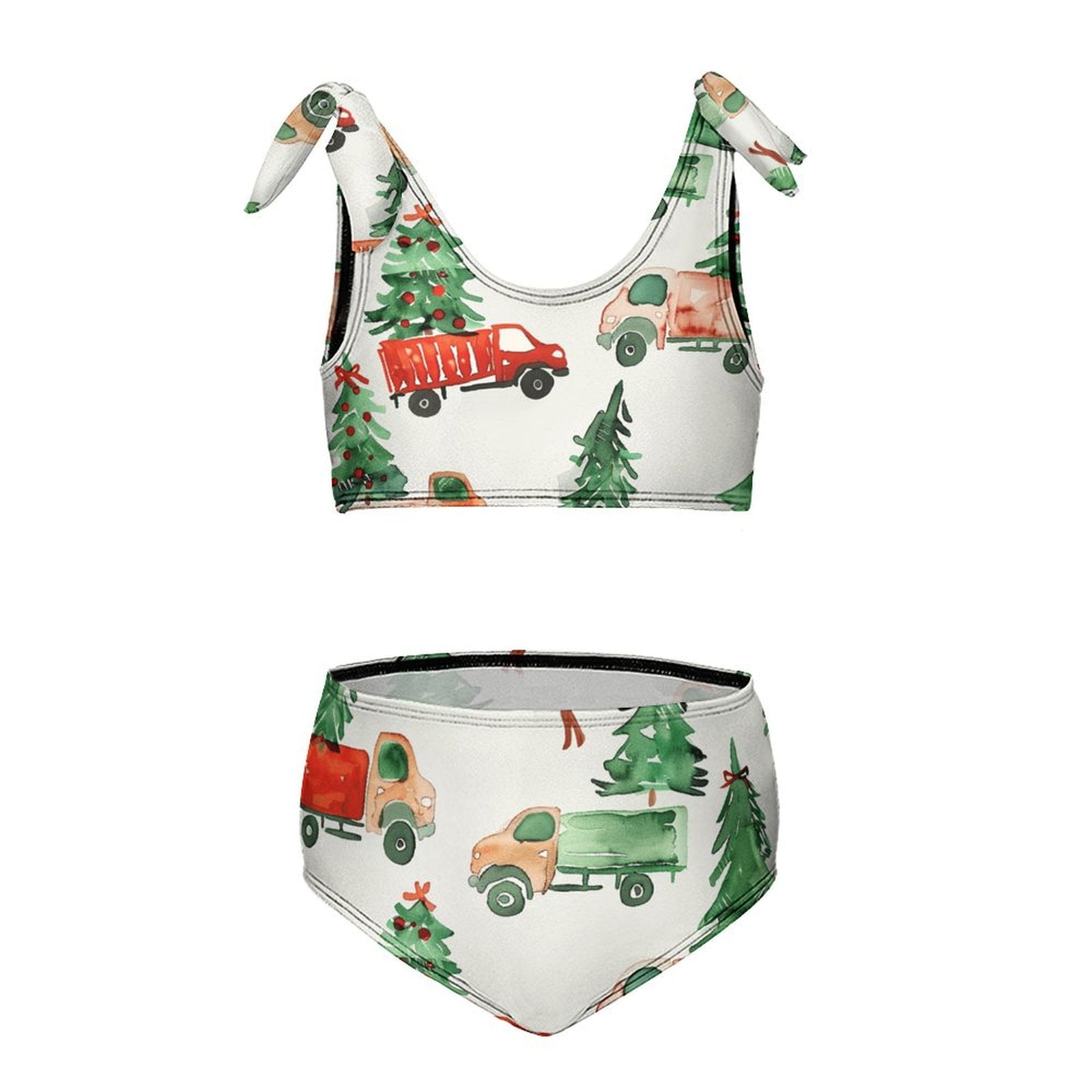 Christmas Train Cedar Tree Girls' 2-Piece Tankini Swimsuit - Walmart.com