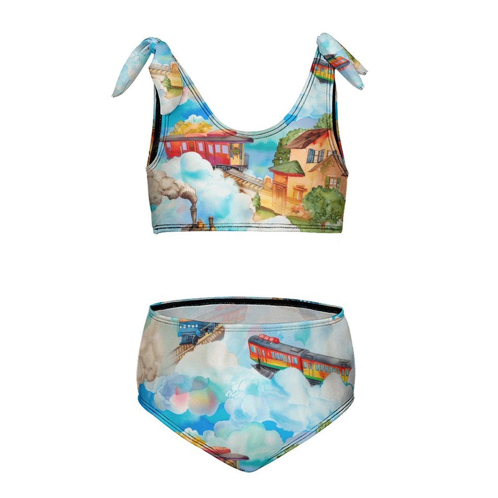 Christmas Train Cedar Tree Girls' 2-Piece Tankini Swimsuit - Walmart.com
