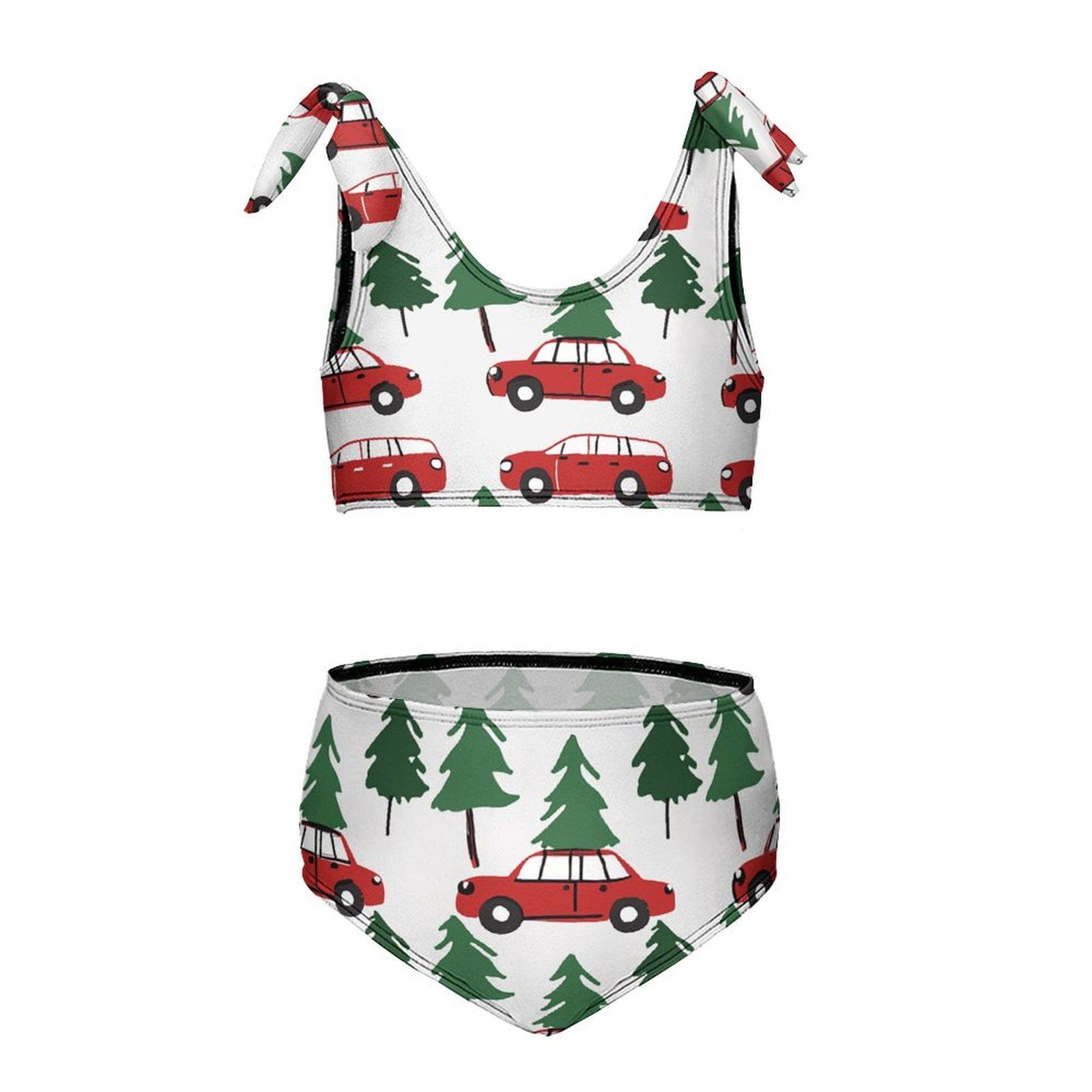 Christmas Train Cedar Tree Girls' 2-Piece Tankini Swimsuit - Walmart.com