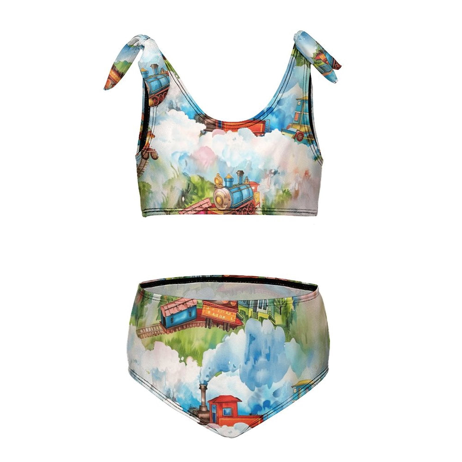 Christmas Train Cedar Tree Girls' 2-Piece Tankini Swimsuit - Walmart.com