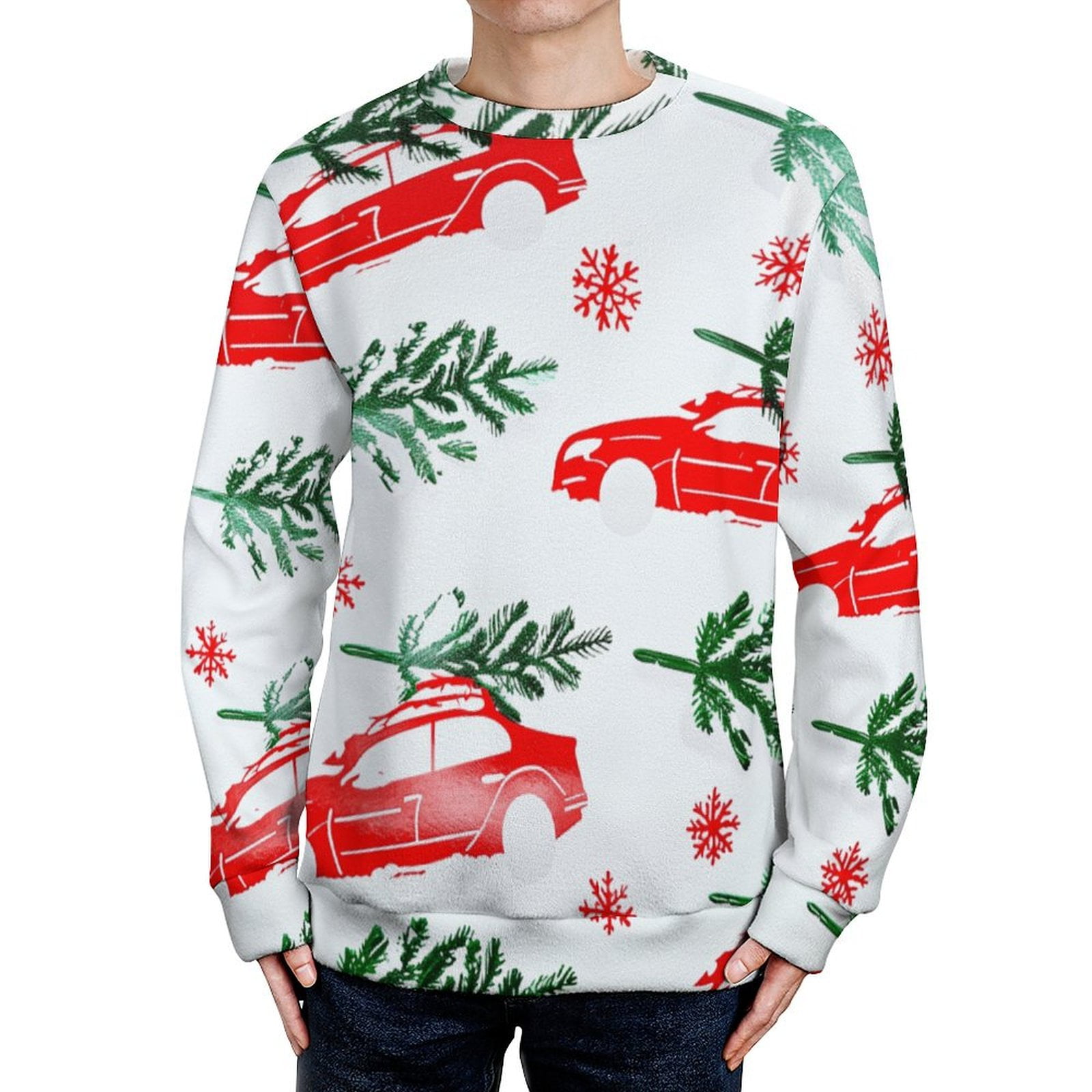 Christmas Train Cedar Tree Neck Sweater - Walmart.com