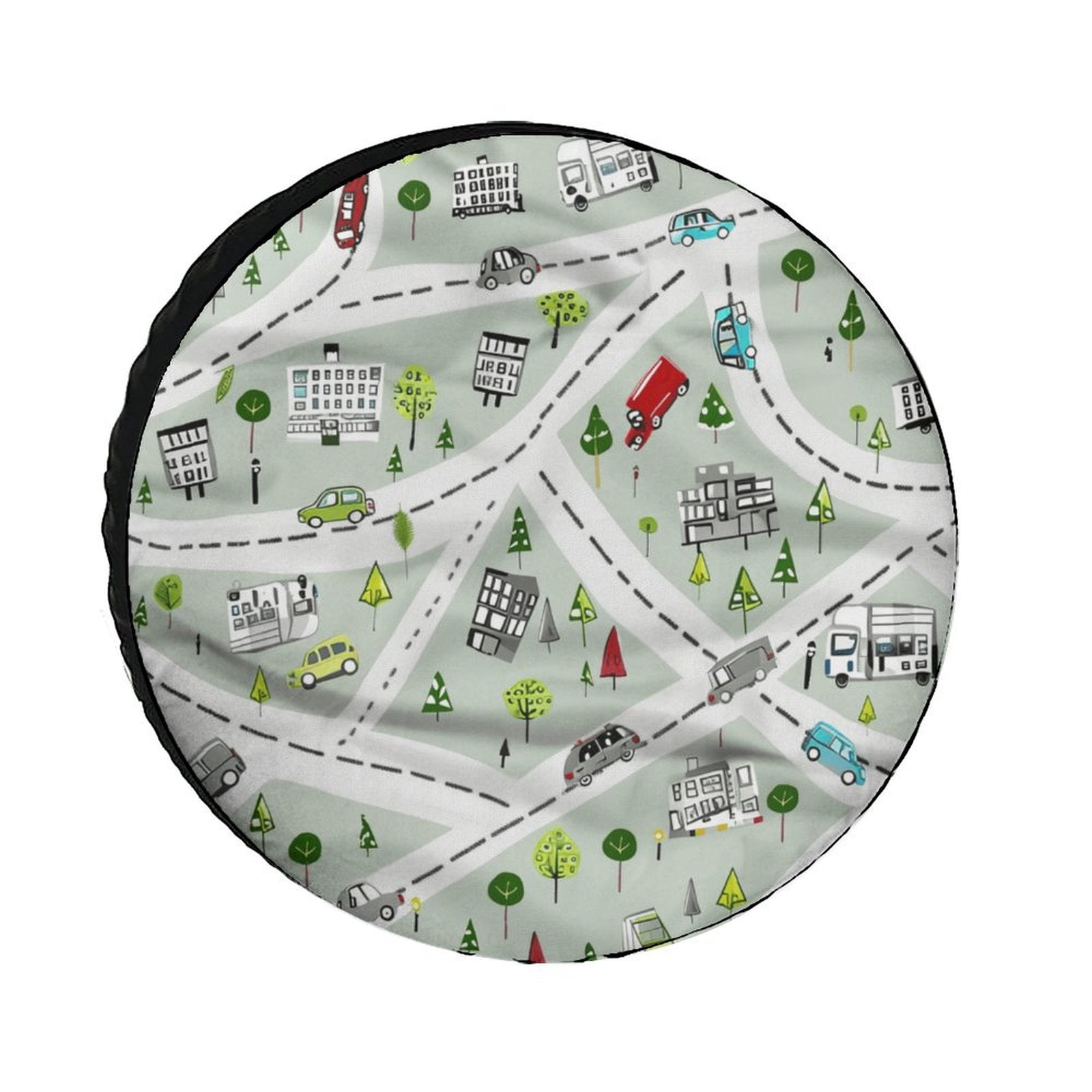 Christmas Train Cedar Tree Spare Tire Cover, Weather Resistant Wheel ...