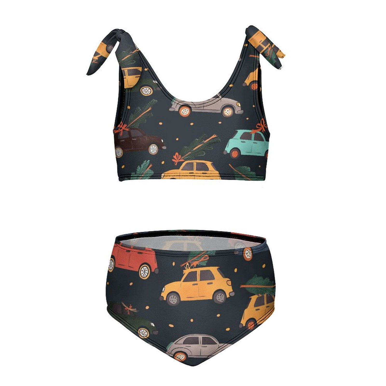 Christmas Train Cedar Tree Two Piece Swimsuit Set, Bikini Swimsuit ...