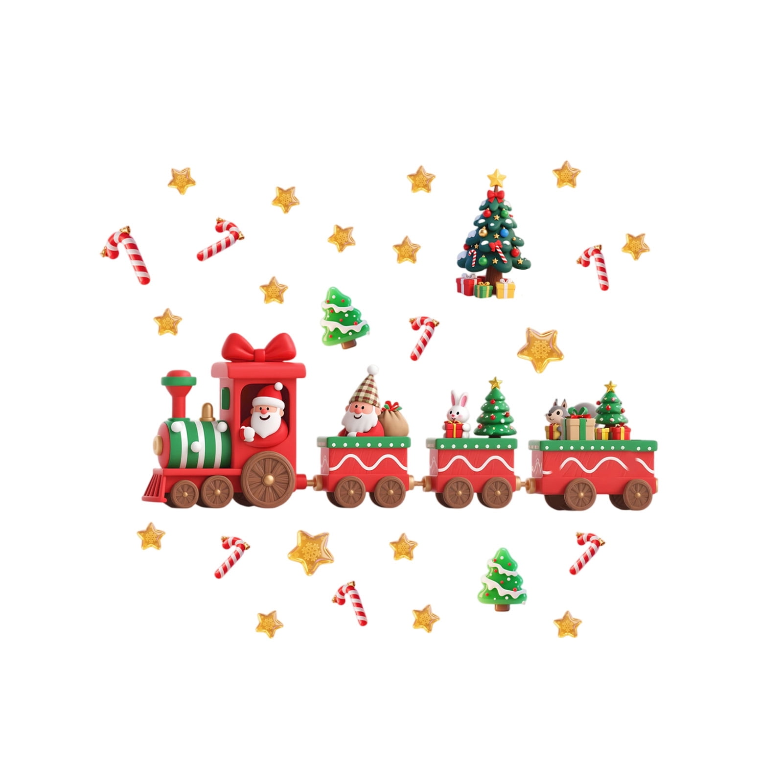 Christmas Train Door Stickers Santa Claus Xmas Elements, Diy Holiday ...