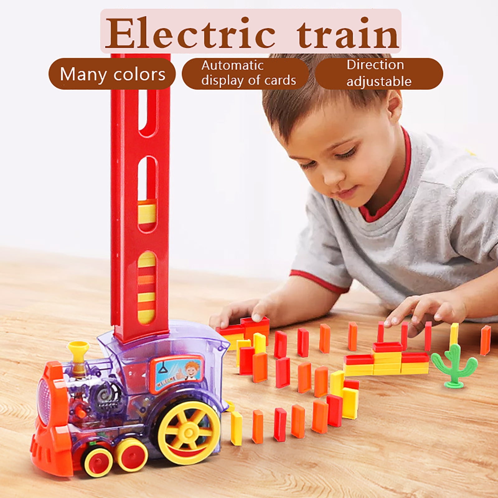 Christmas Train Electric Train Set with Smoke and Light for Toddlers ...