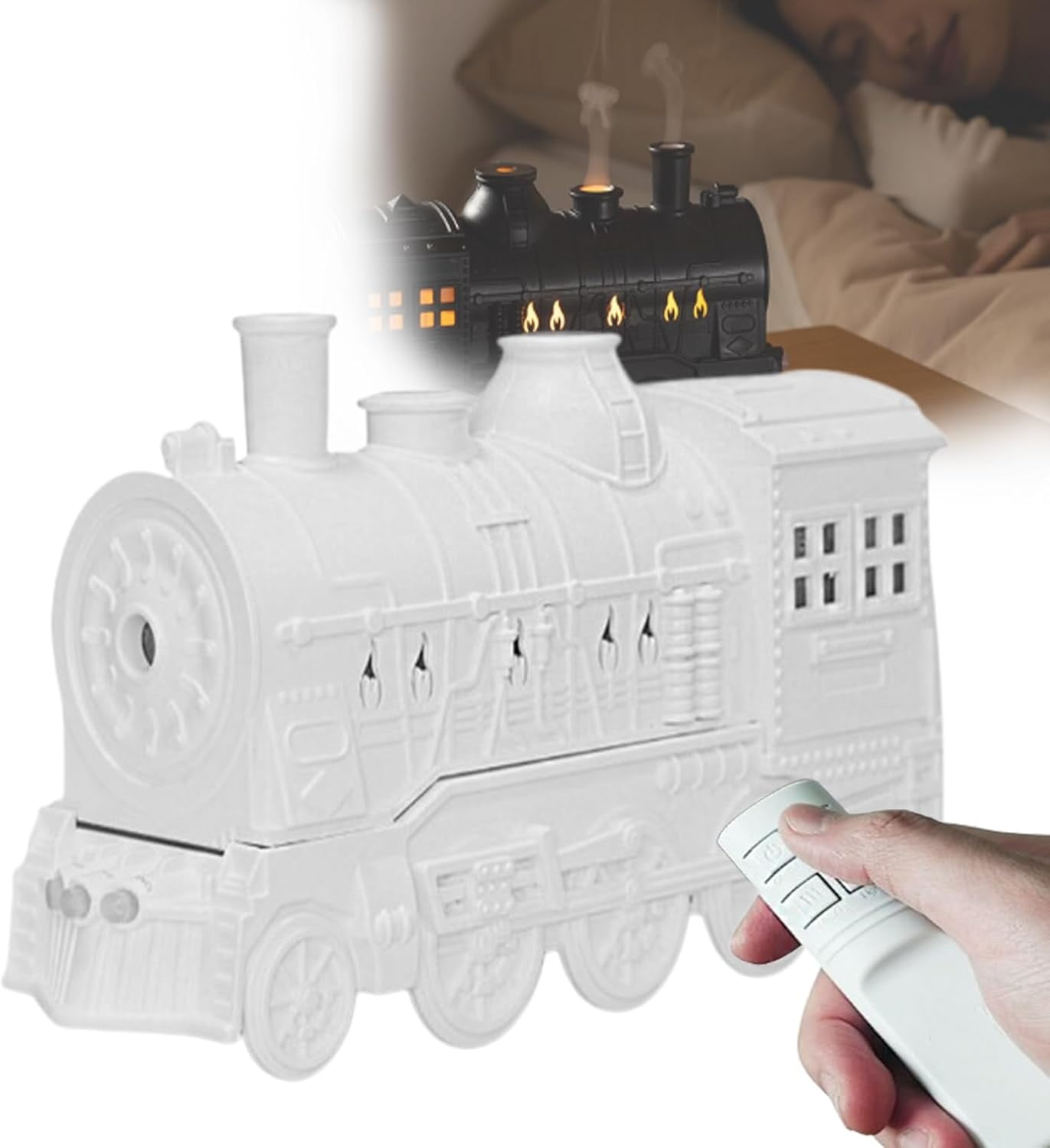 Christmas Train Essential Oil Diffuser, Dual Mist Outlets, 300ml Capacity, Cool Mist Diffuser ...