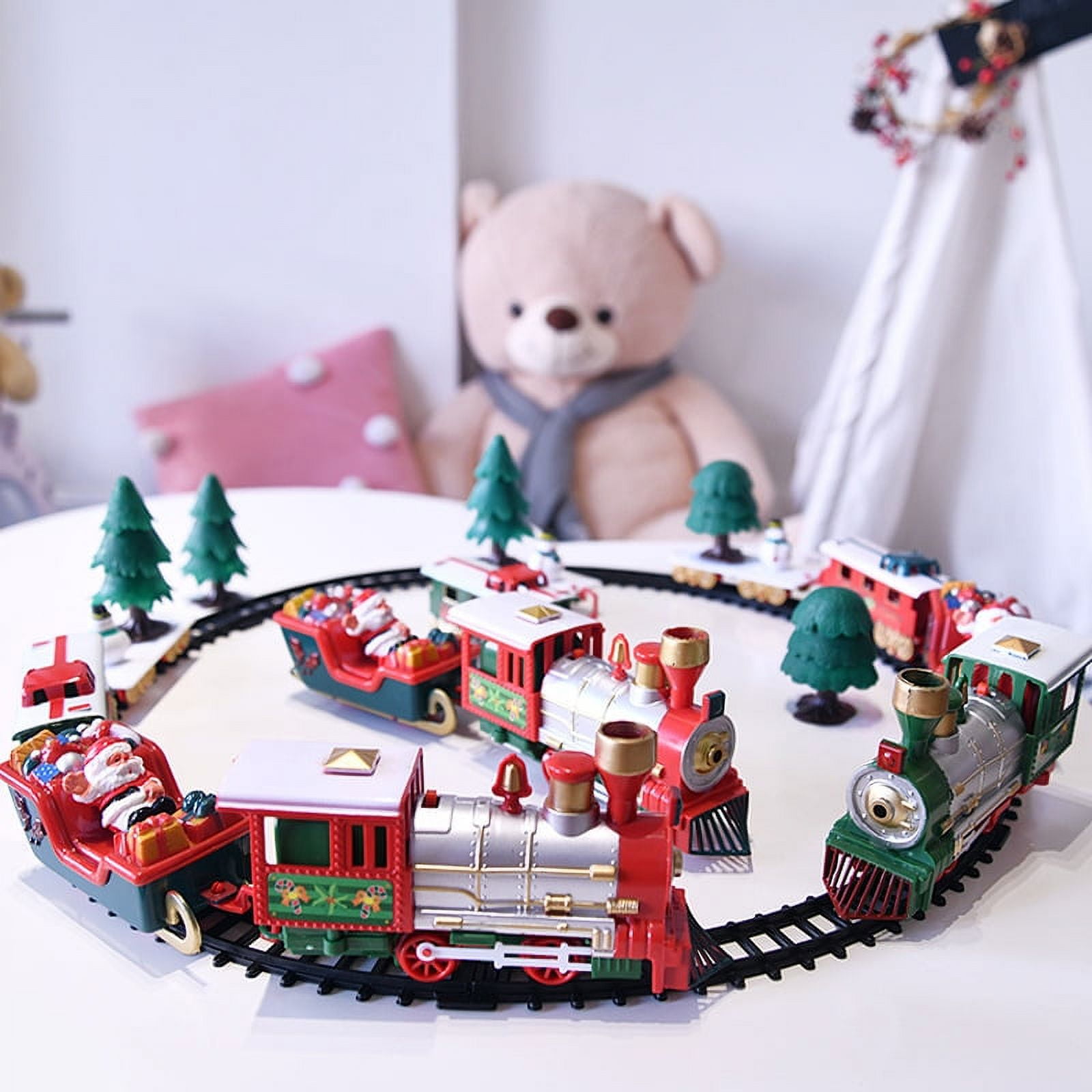 Christmas Train Set Electric Railway Train Set Santa Claus Train ...