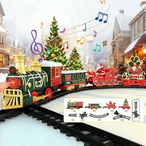 Classic Christmas Train Set for Under The Tree with Smoke, Lights and ...