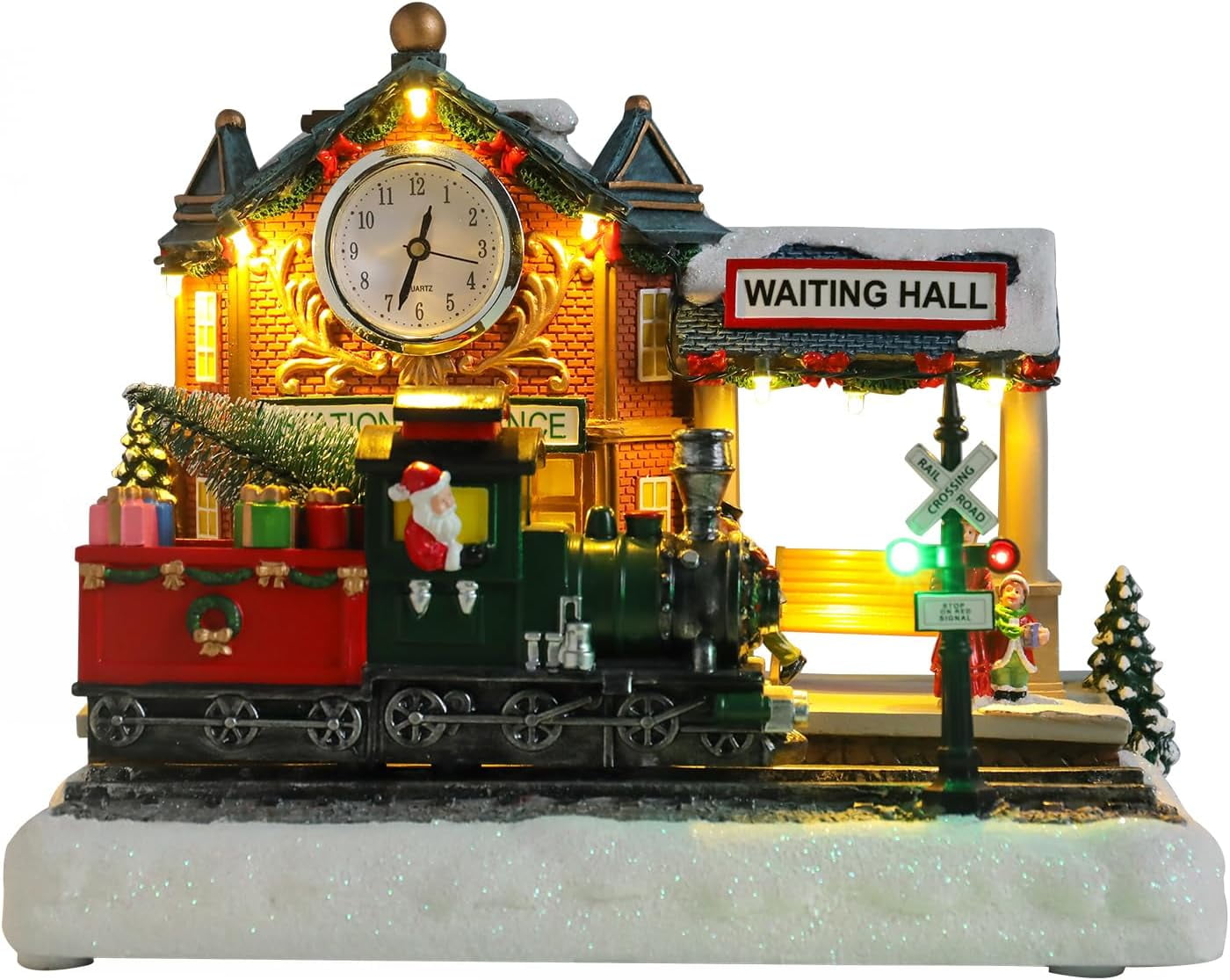 Christmas Train Station Decoration – Lighted Animated Holiday Village ...