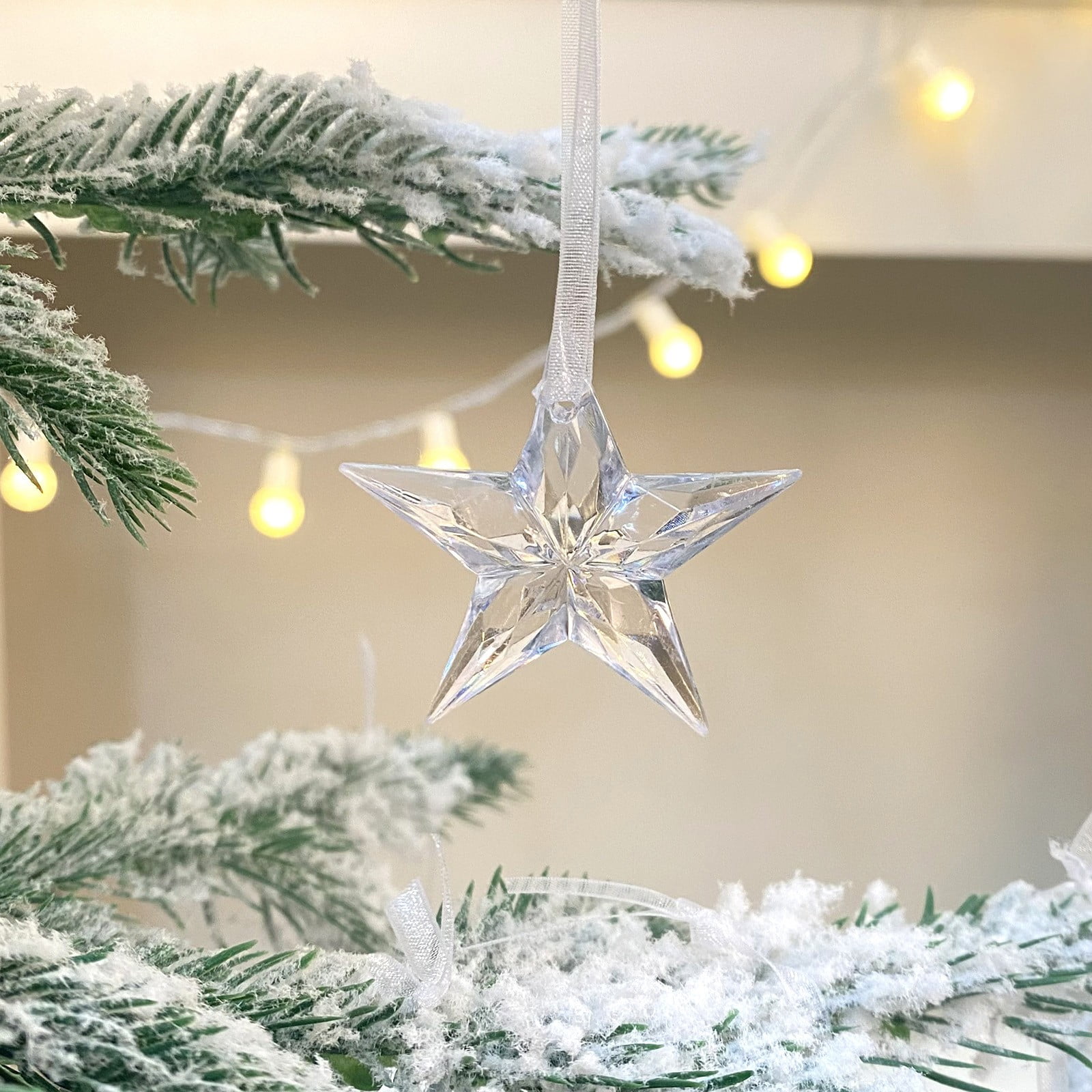 Christmas Transparent Christmas Tree Ornaments Snowflake Christmas ...