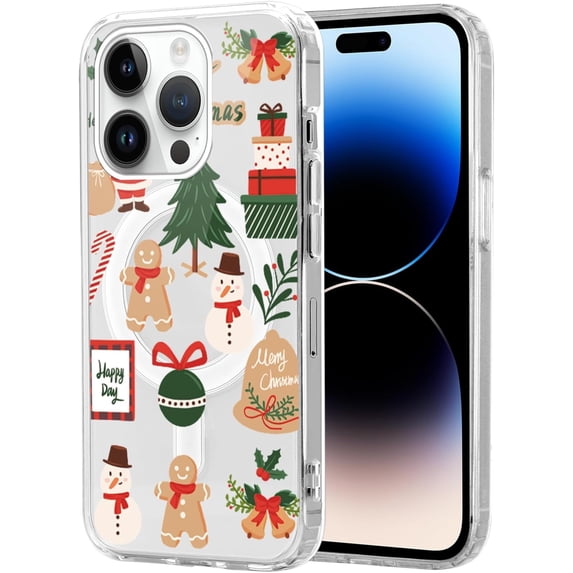 Christmas Transparent Magnetic Case for iPhone 12 Mini 5.4", Built-in ...