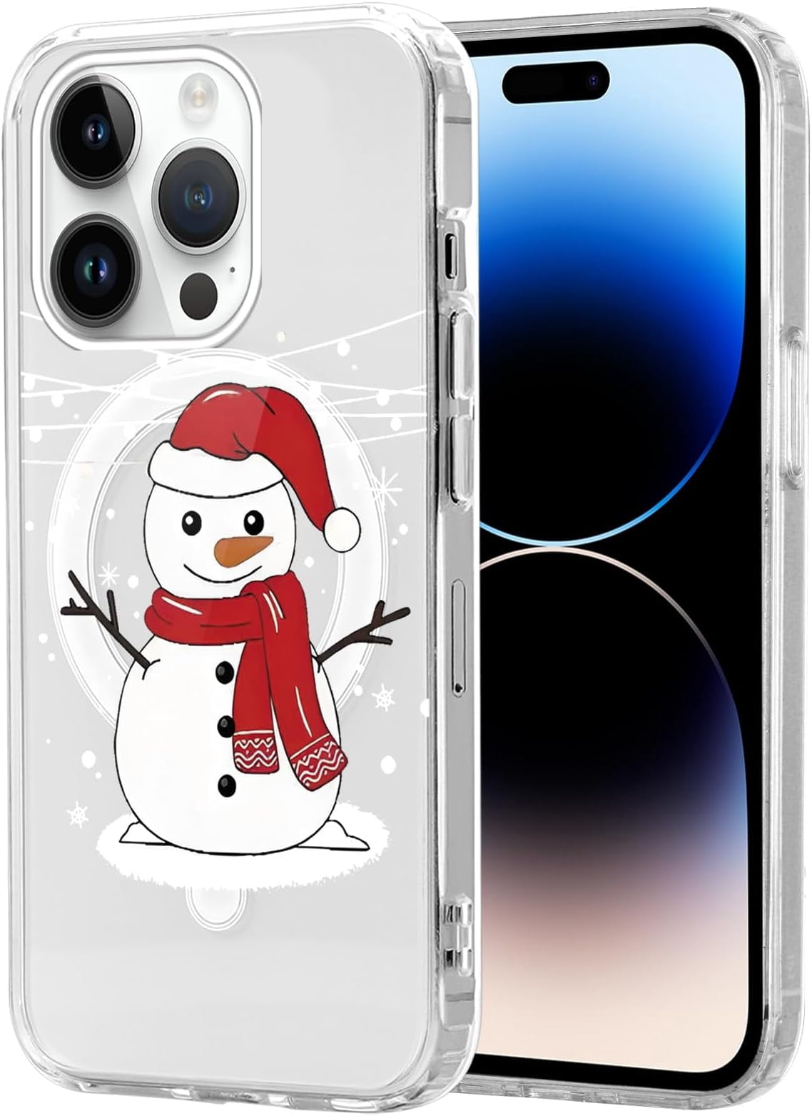 Christmas Transparent Magnetic Case for iPhone 12 Mini 5.4", Built-in ...