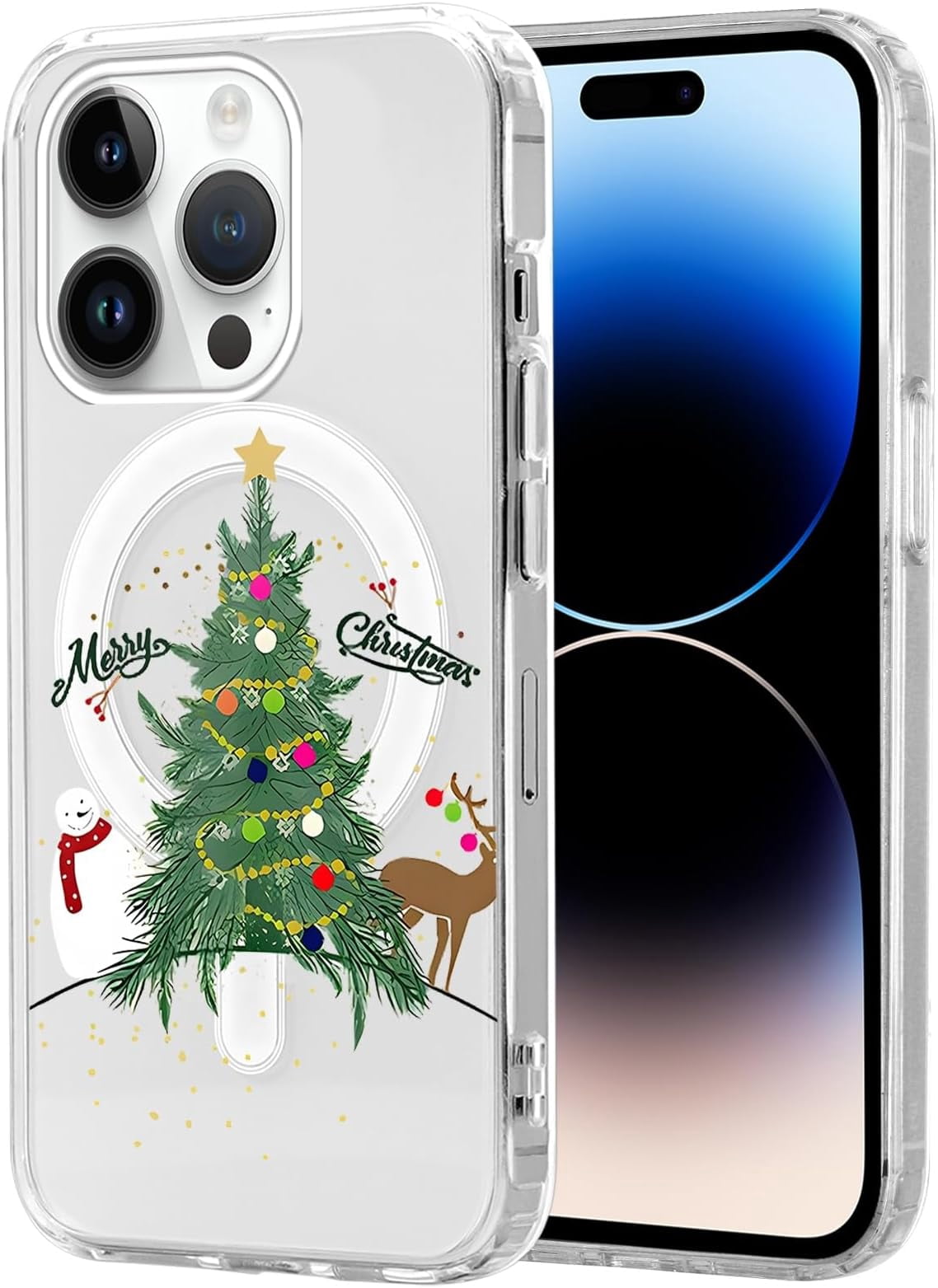 Christmas Transparent Magnetic Case for iPhone 12/iPhone 12 Pro 6.1 ...