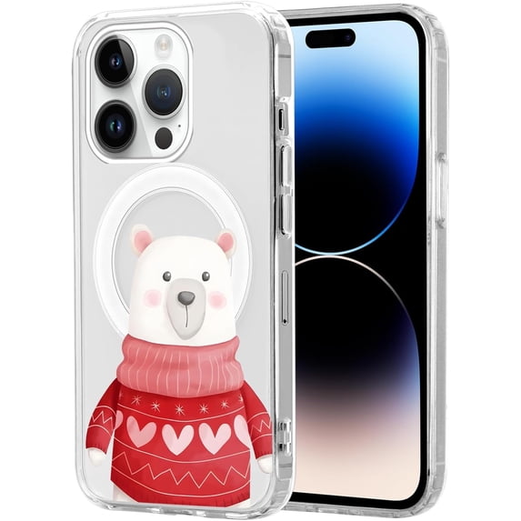 Christmas Transparent Magnetic Case for iPhone 13 Mini 5.4", Built-in ...