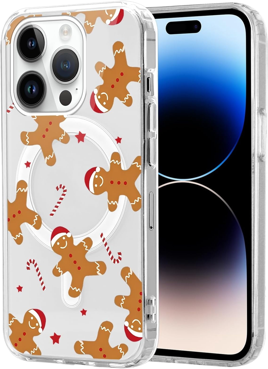Christmas Transparent Magnetic Case for iPhone 15 6.1", Built-in ...