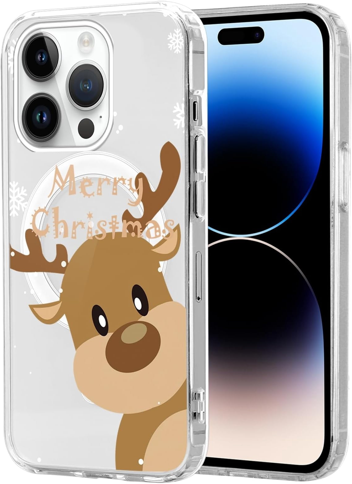Christmas Transparent Magnetic Case for iPhone 15 6.1", Built-in ...