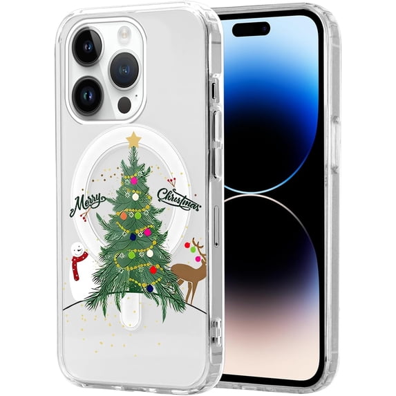 Christmas Transparent Magnetic Case for iPhone 16e 2025 6.1", Built-in ...