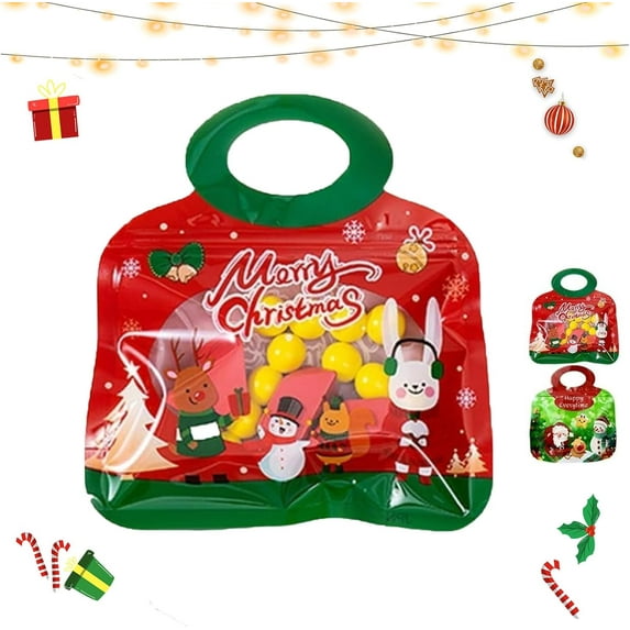 Christmas Treat Bags, 5/10/20 Pcs Christmas Tree Shaped Gift Bags with ...