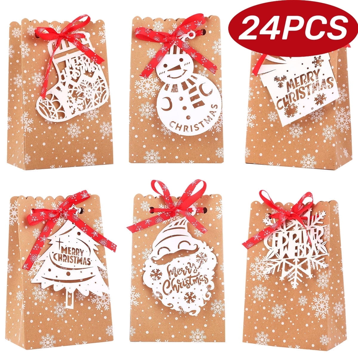 Christmas Treat Bags Goodie Bags Candy Bags Mini Small Kraft Paper Gift ...
