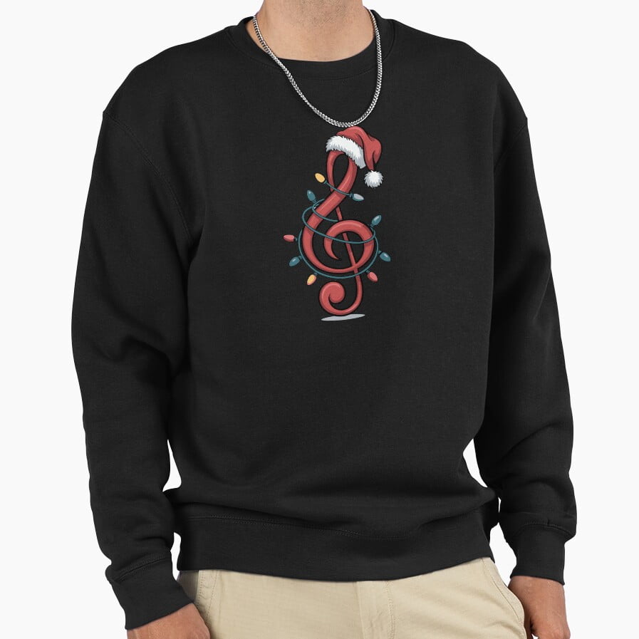 Christmas Treble Clef Holiday Music Graphic Unisex Sweatshirt Retro ...