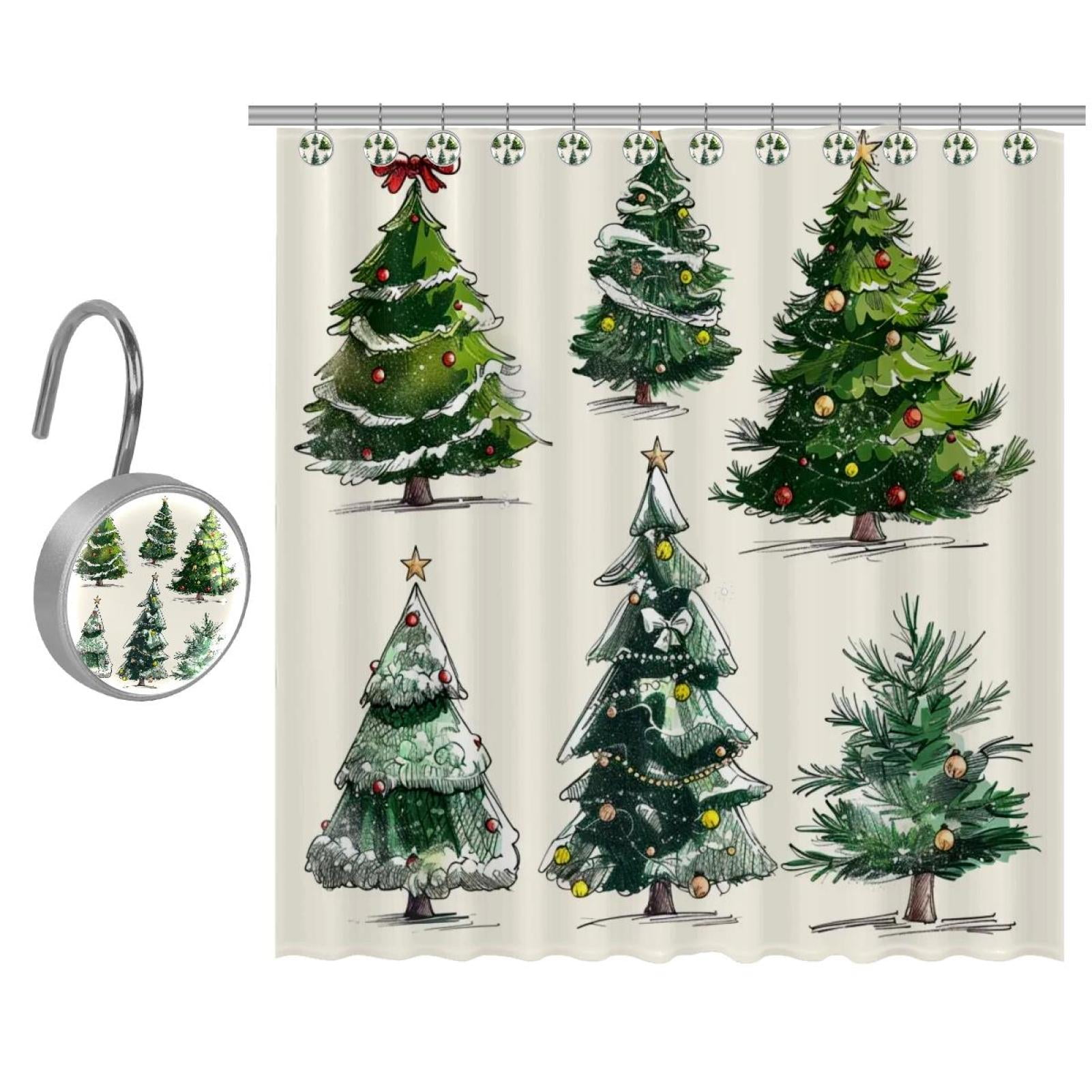Christmas Tree 1 Bathroom Decor Set | Includes Shower Curtain ...