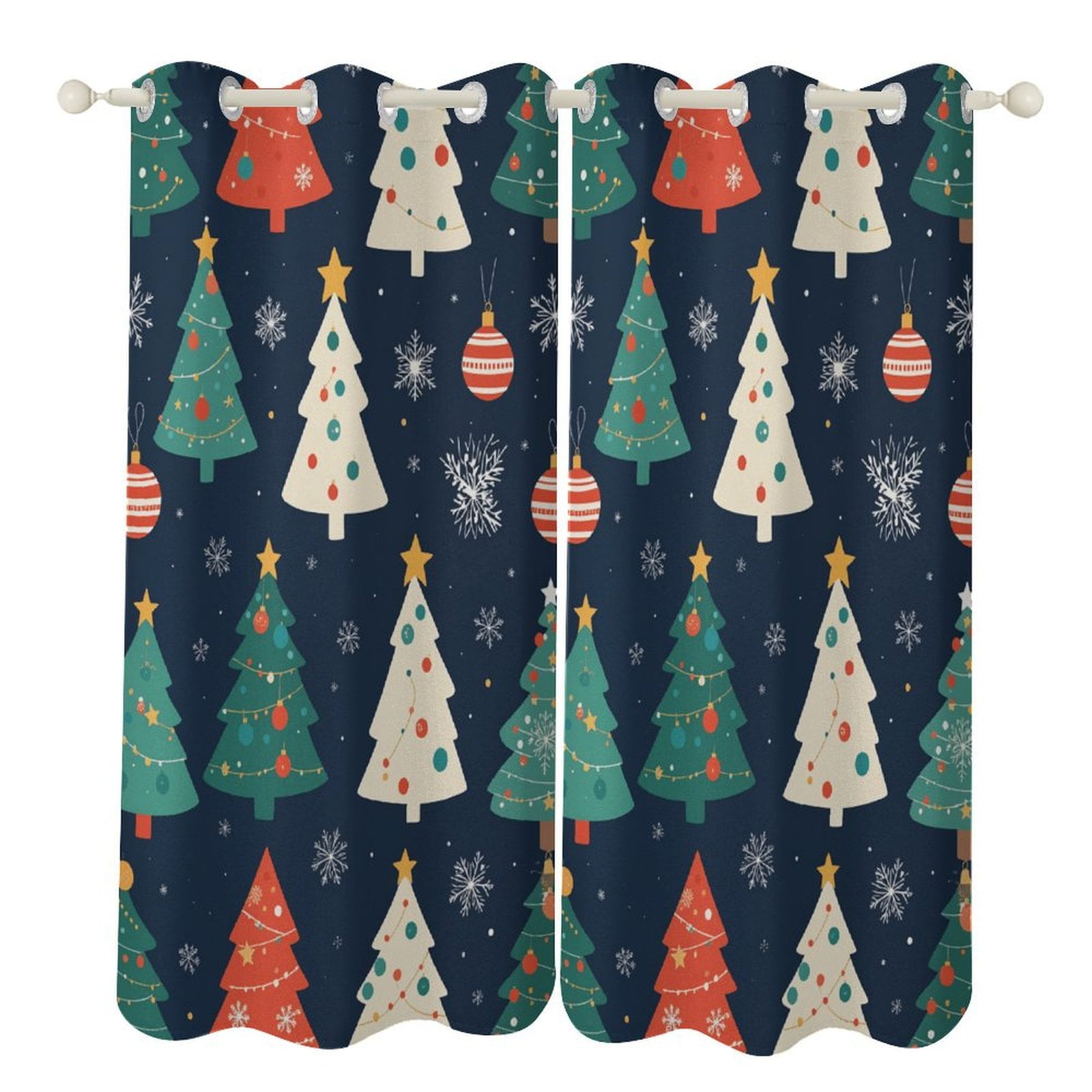 Christmas Tree 2 Panels Blackout Curtains for Bedroom Living Room ...