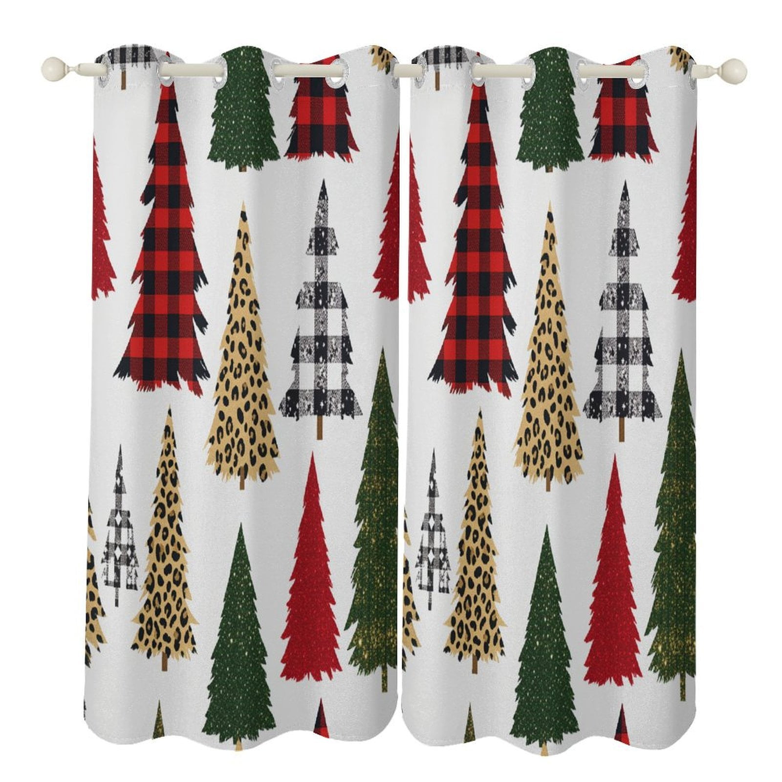 Christmas Tree 2 Panels Blackout Curtains for Bedroom Living Room ...