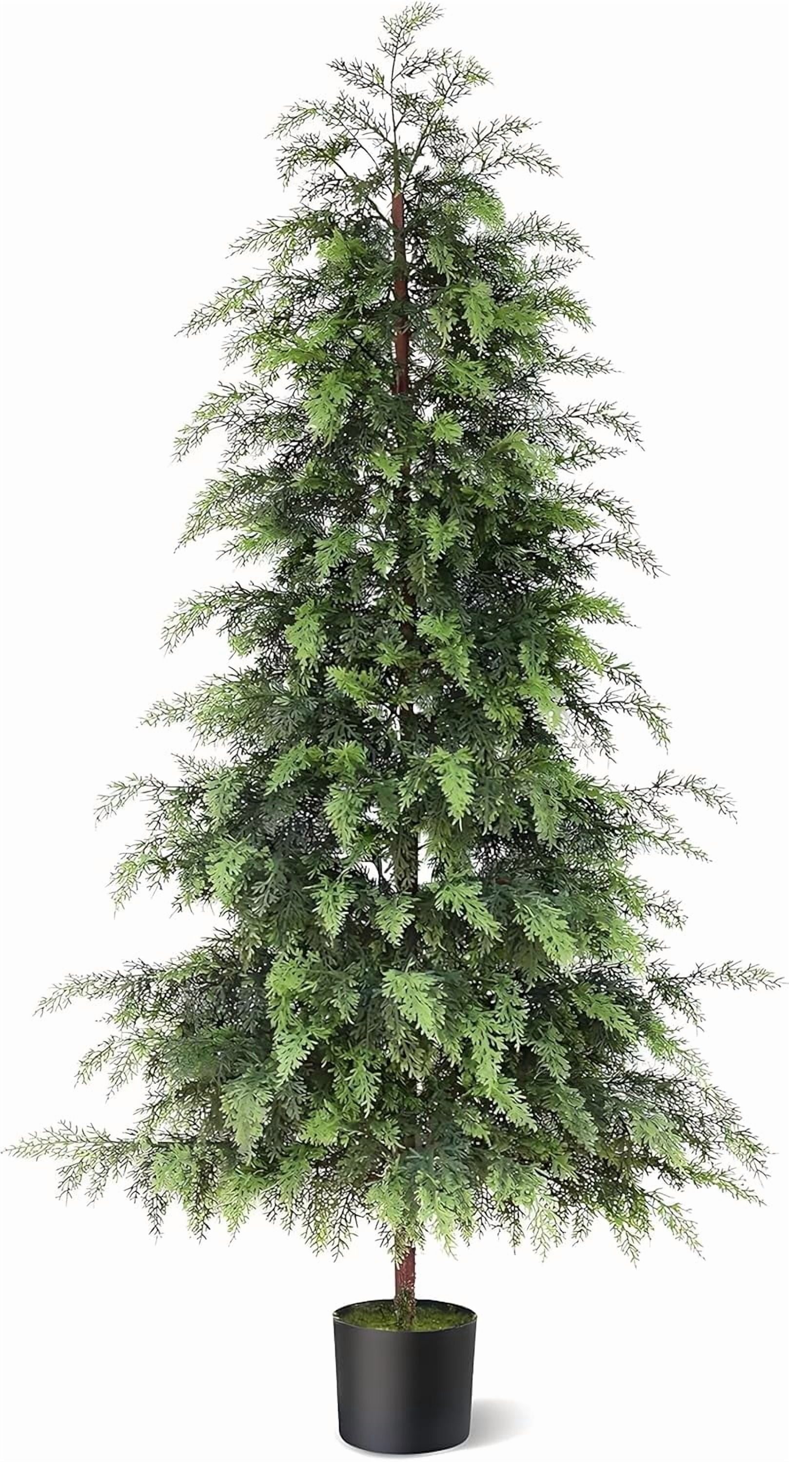 Christmas Tree,5FT Artificial Cedar Trees Topiary for Front Porch Decor ...
