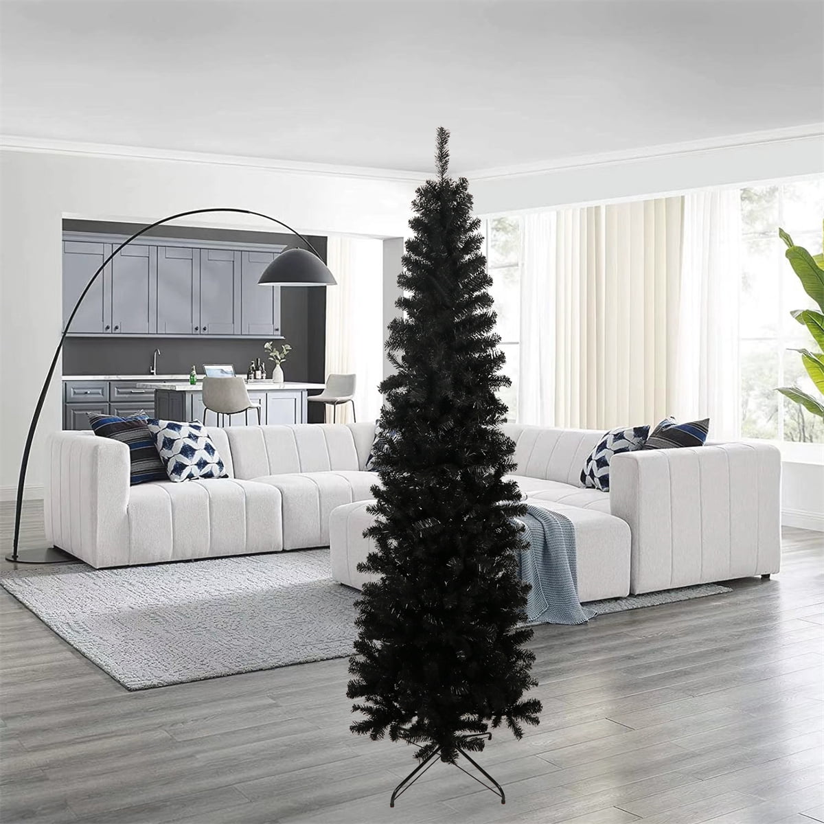 Christmas Tree, 7.5ft Slim Artificial Christmas Tree with Collapsible ...
