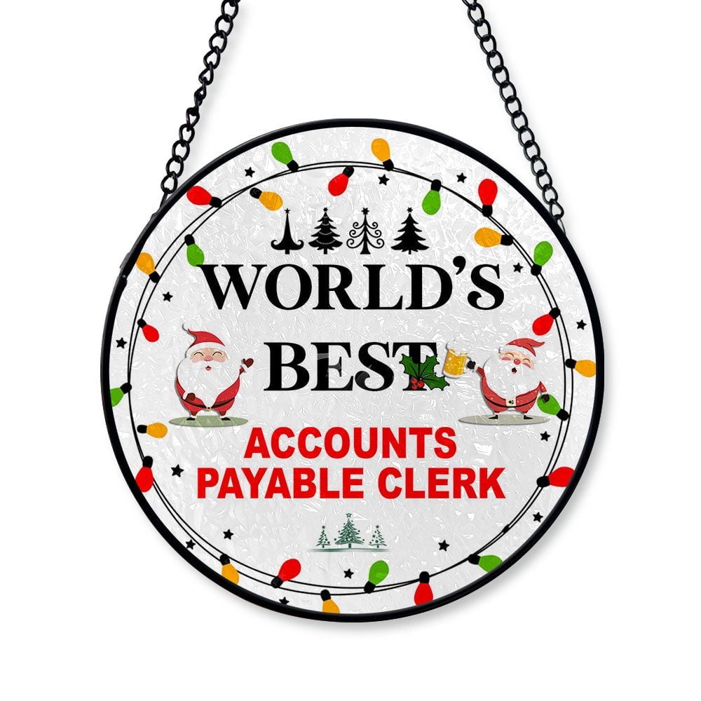 Christmas Tree, Accounts Payable Clerk Stained Glass Window Hanging ...