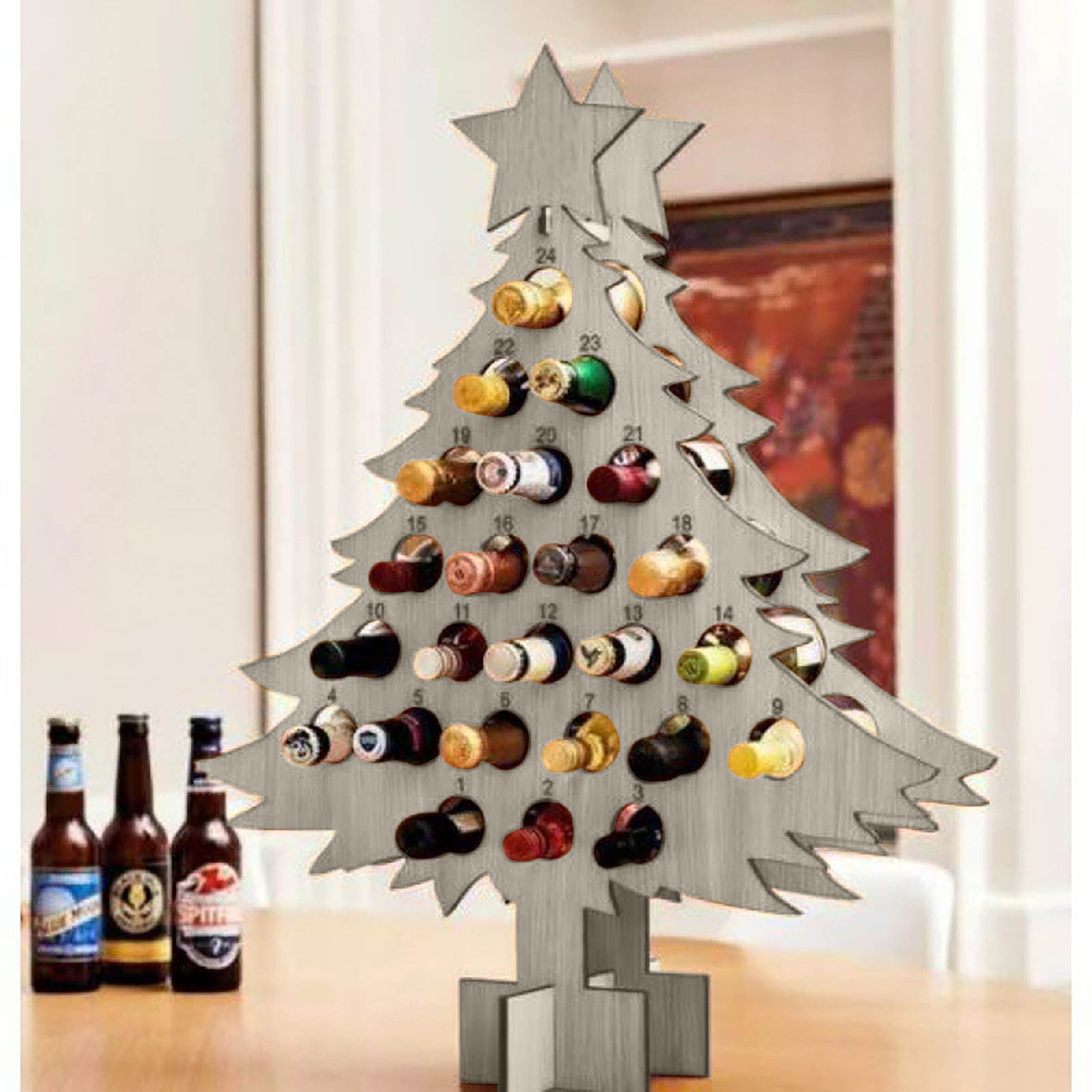 Christmas Tree Advent Calendar Alcohol Holder, 24 Days Christmas ...